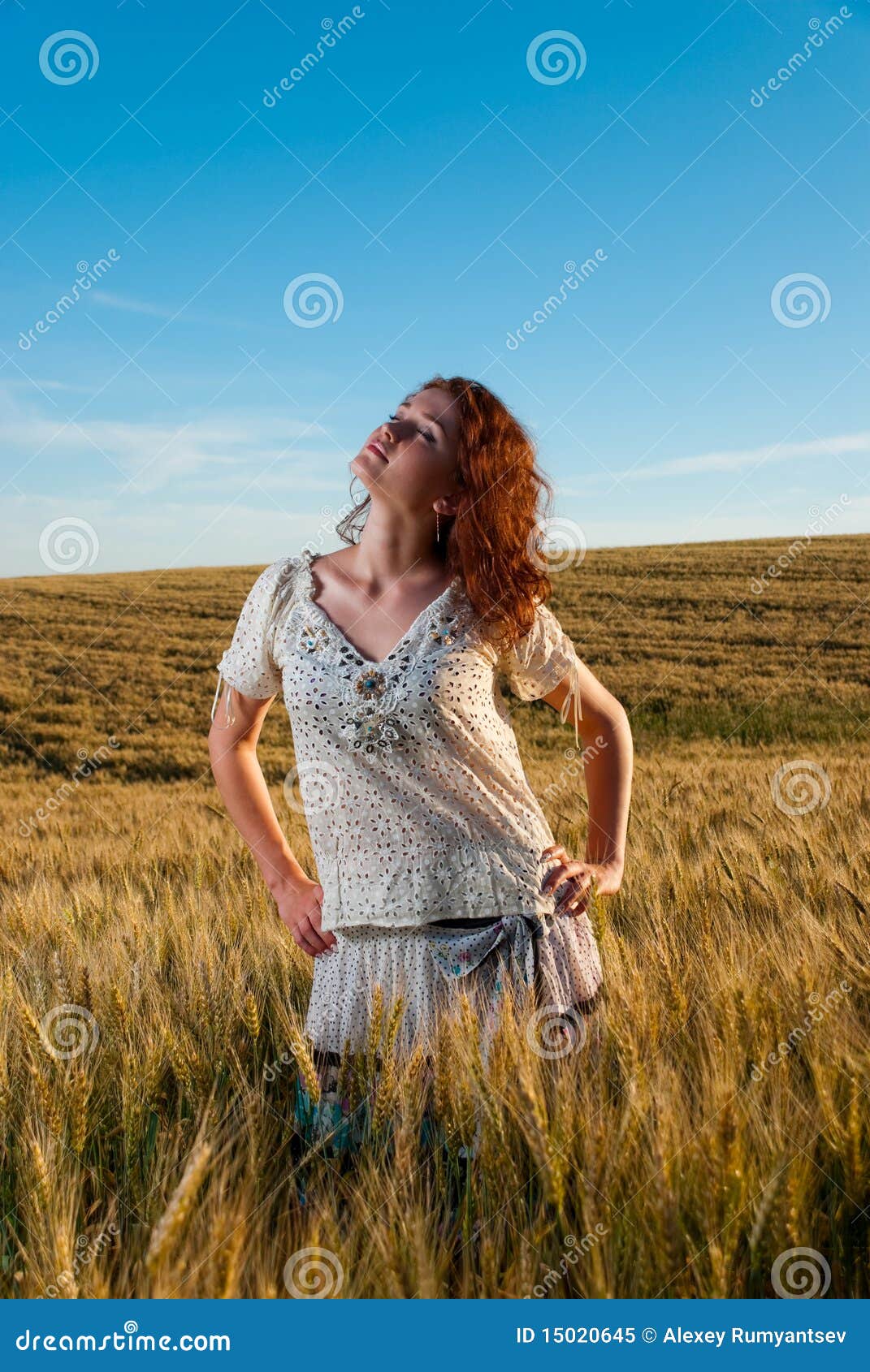 Wheat field joy stock image. Image of person, landscape - 15020645