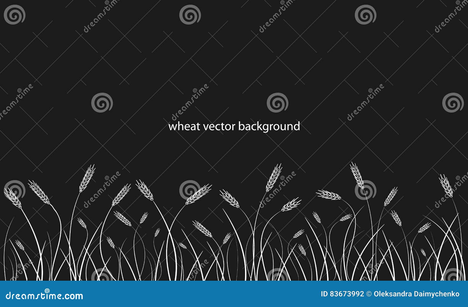 Wheat Field Line Border on Black Background. Stock Vector ...