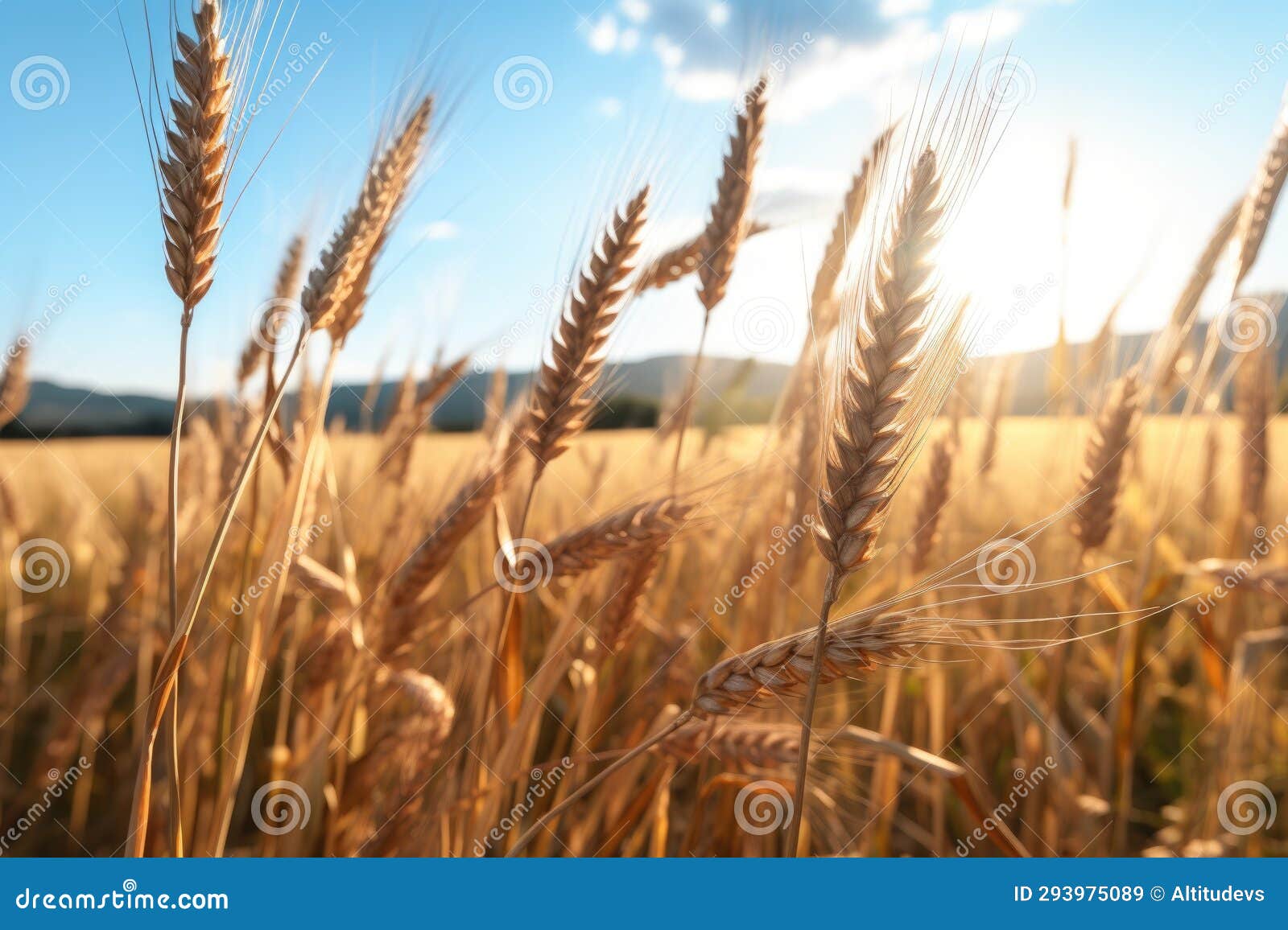 Wheat Field in the Sunlight, with a Soft Focus on Individual Grains ...
