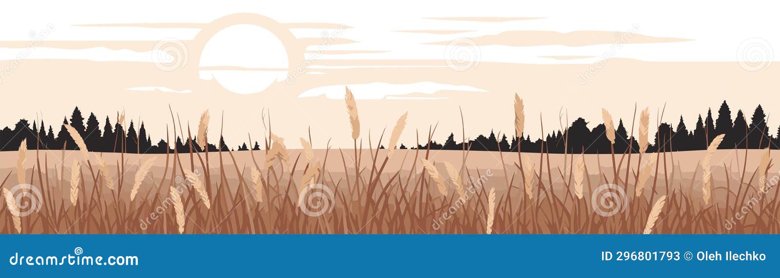 Wheat Field Vector Flat Minimalistic Isolated Illustration Stock Vector ...