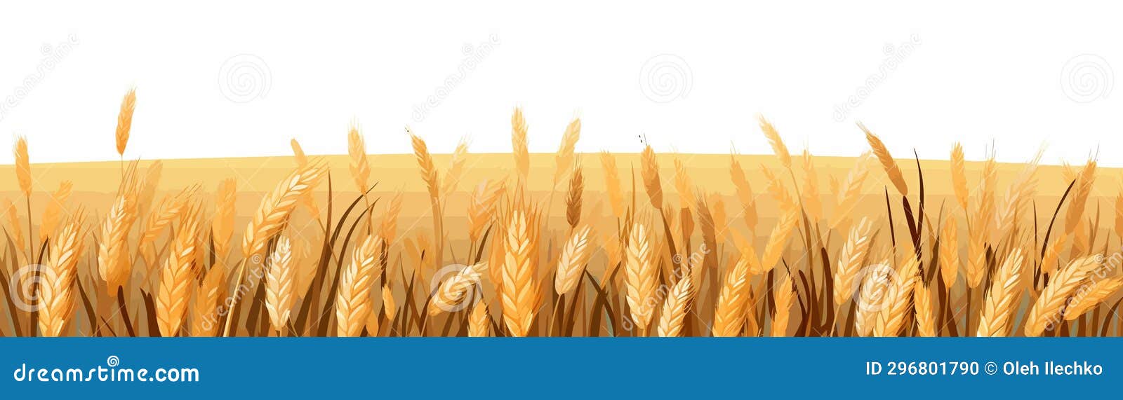 Wheat Field Vector Simple 3d Smooth Cut and Paste Isolated Illustration ...
