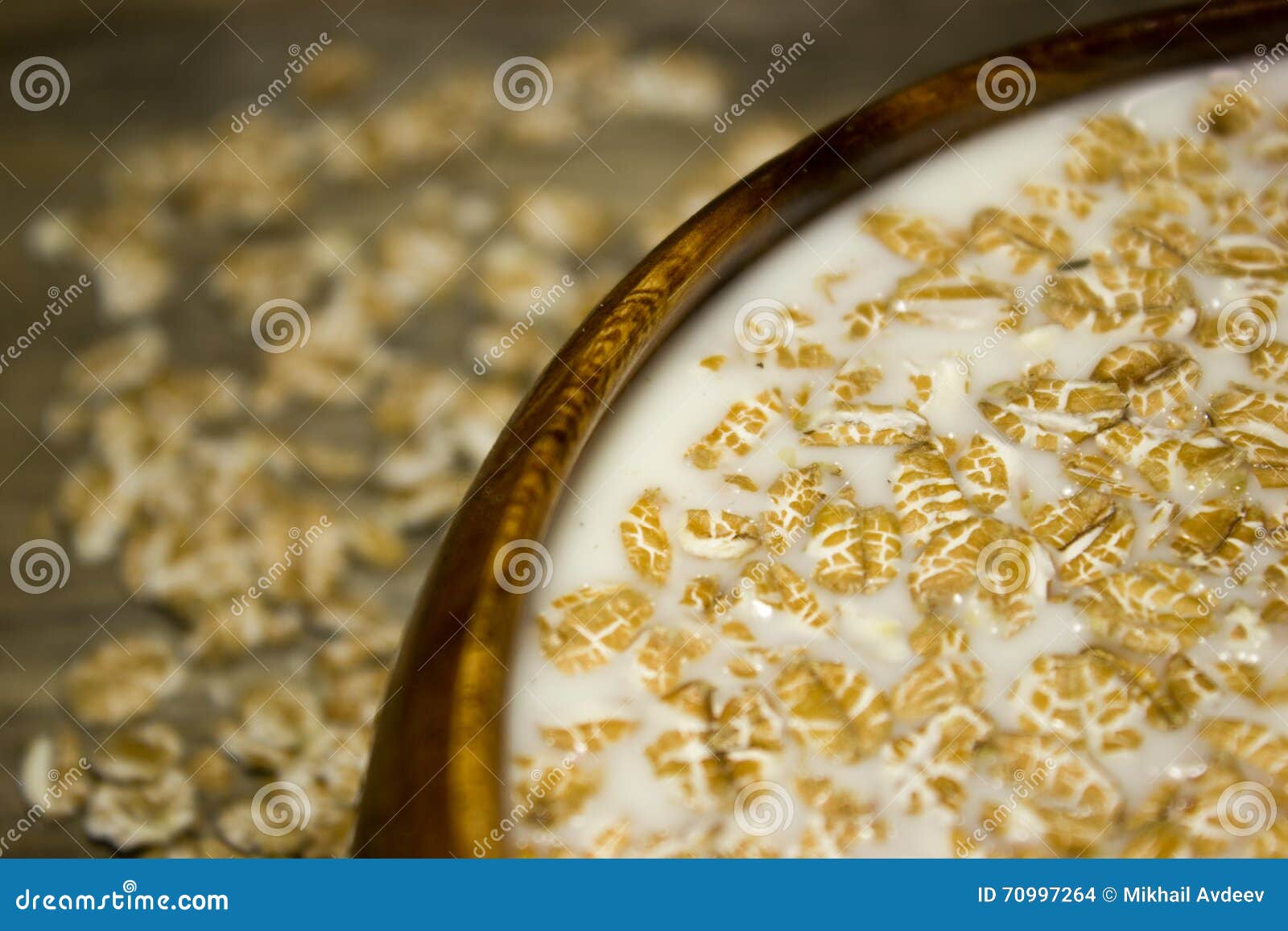 Wheat flakes and milk stock photo. Image of porridge - 70997264