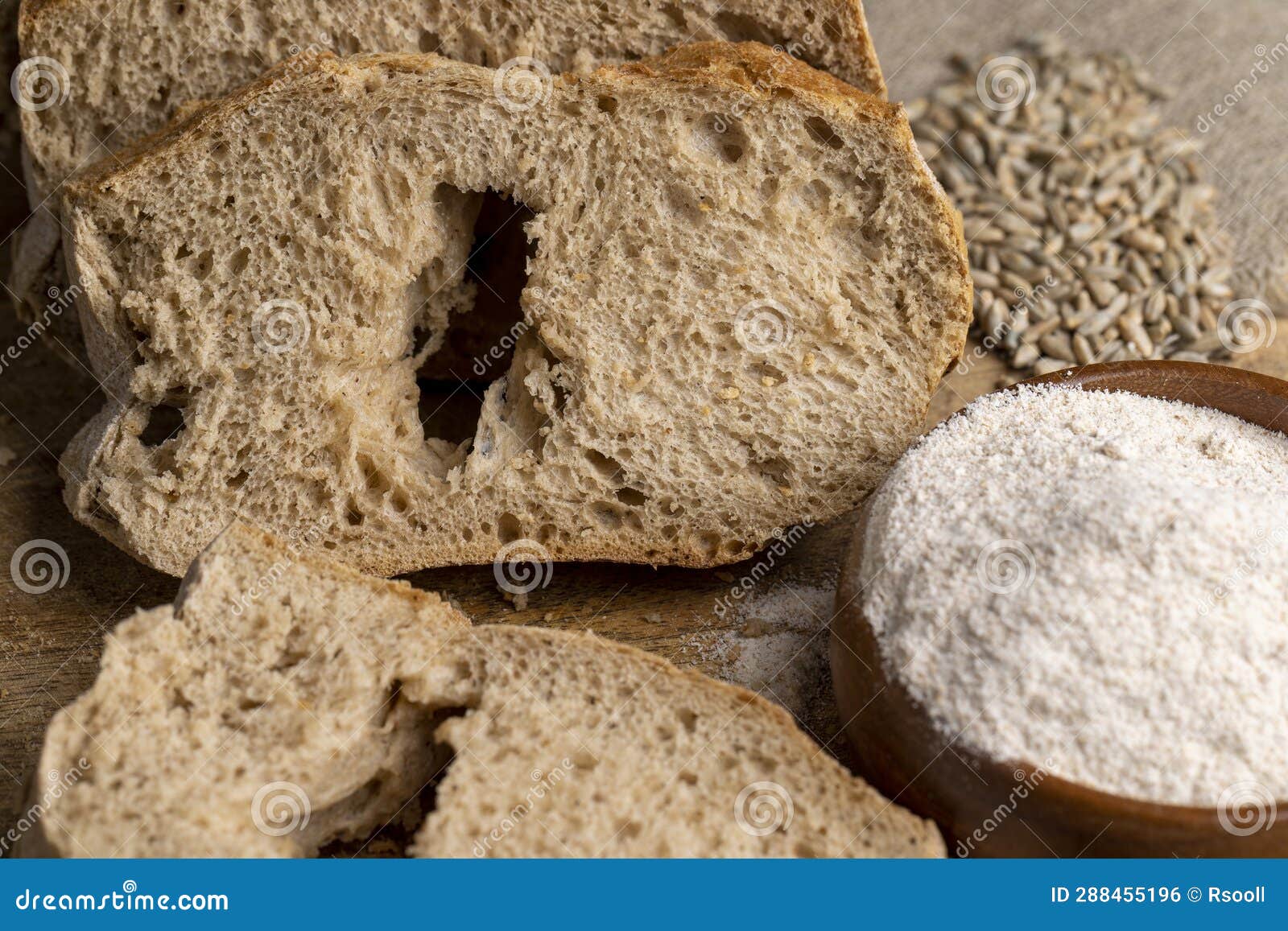 Wheat Flour with Bran for Cooking Bread Stock Photo - Image of meal ...