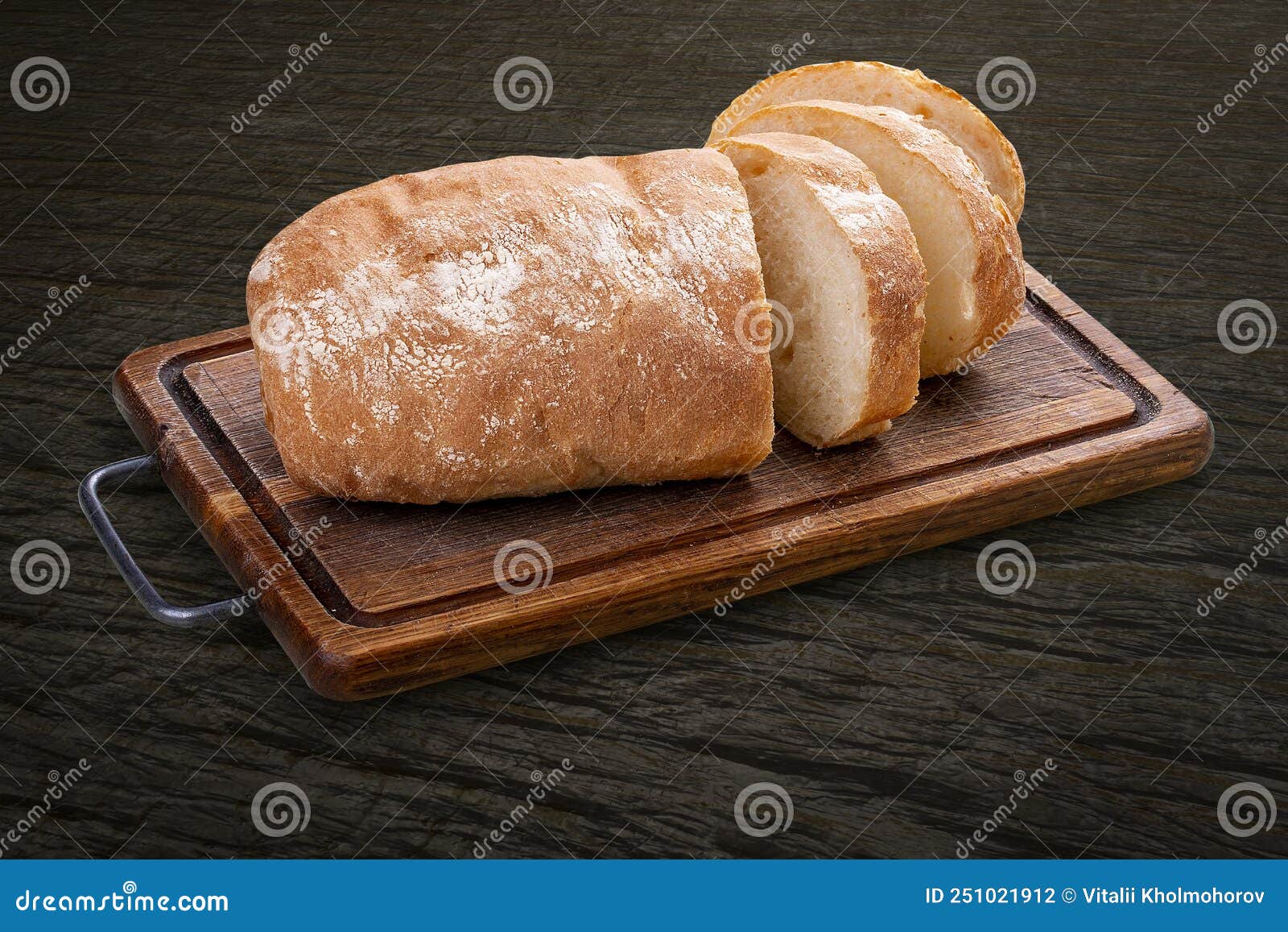 Wheat Flour Bread, Handmade on a Wooden Board . on Back Background ...