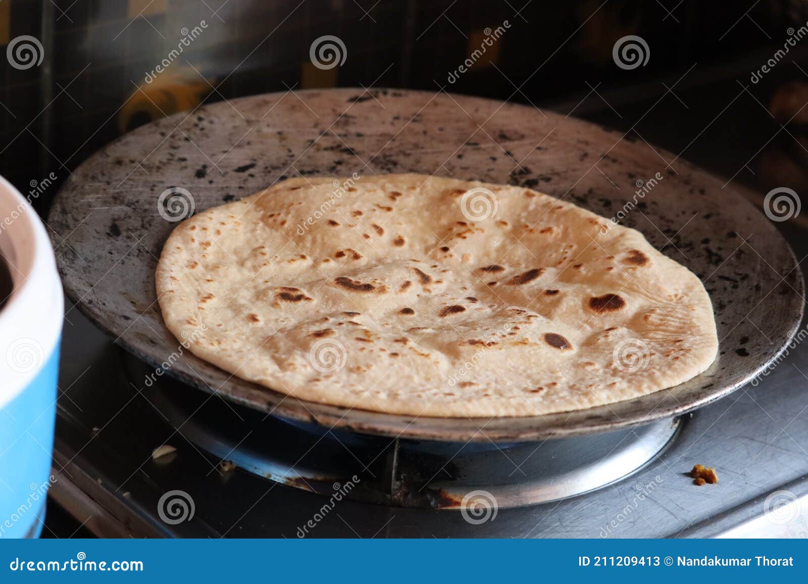 This is Wheat Flour Chapati on the Pan Stock Image - Image of cuisine ...