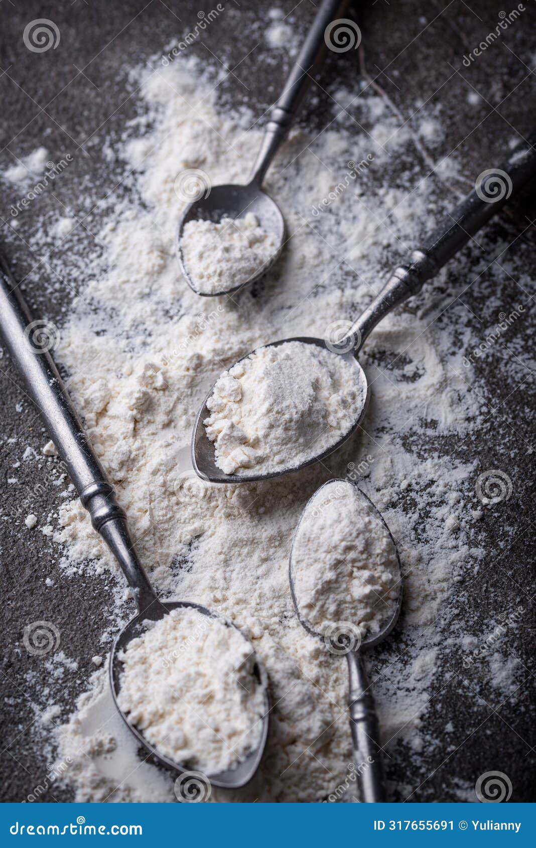 Wheat Flour on Dark. Baking Background Stock Image - Image of cooking ...
