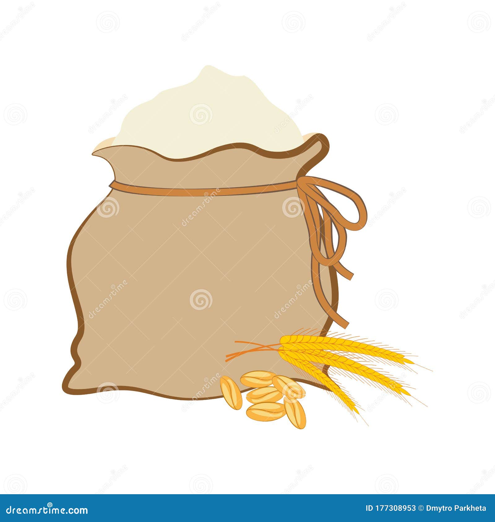 Wheat Flour Organic Natural Grain Vector Illustration Stock Vector ...