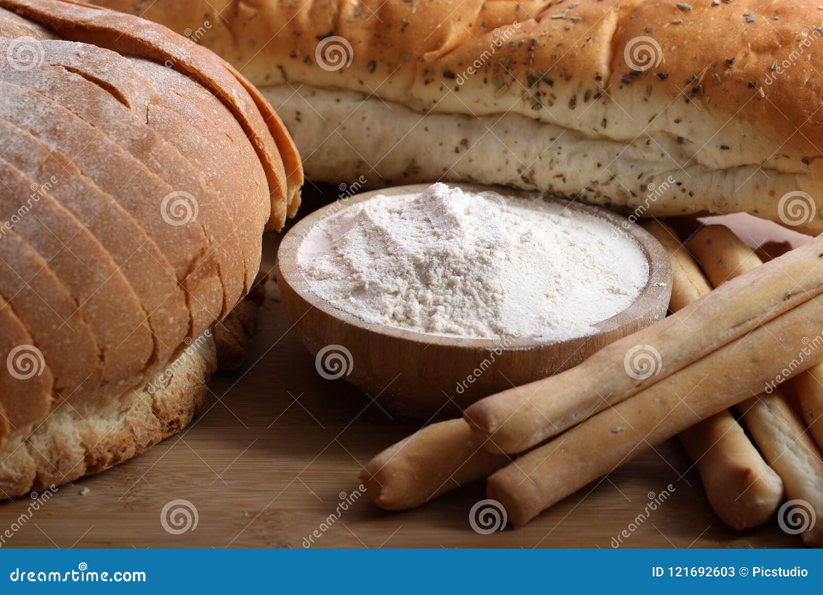 Wheat flour products stock image. Image of baked, beautiful - 121692603