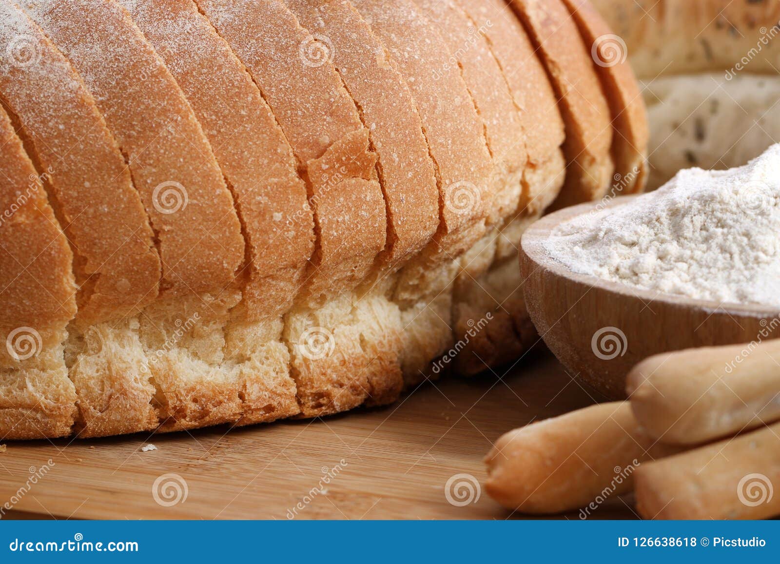 Wheat flour products stock photo. Image of bakery, food - 126638618