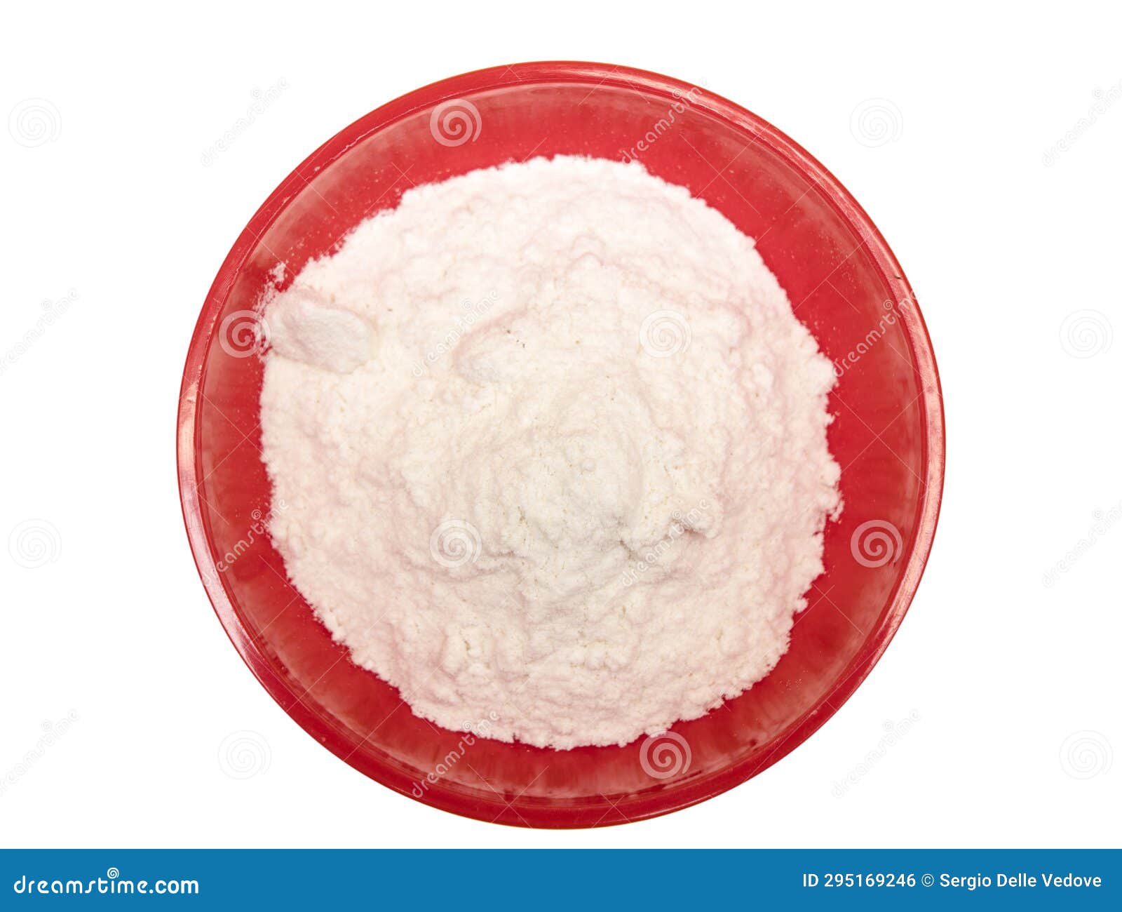 Wheat flour in a red bowl stock photo. Image of meal - 295169246