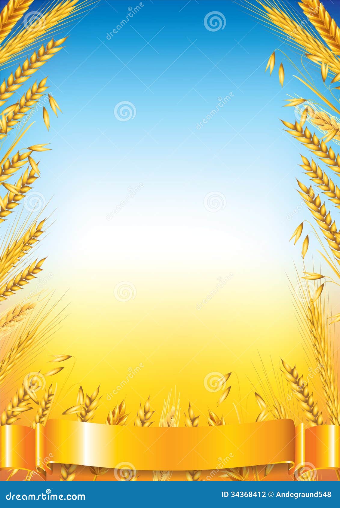 Wheat Frame on Field Background Stock Vector - Illustration of field ...