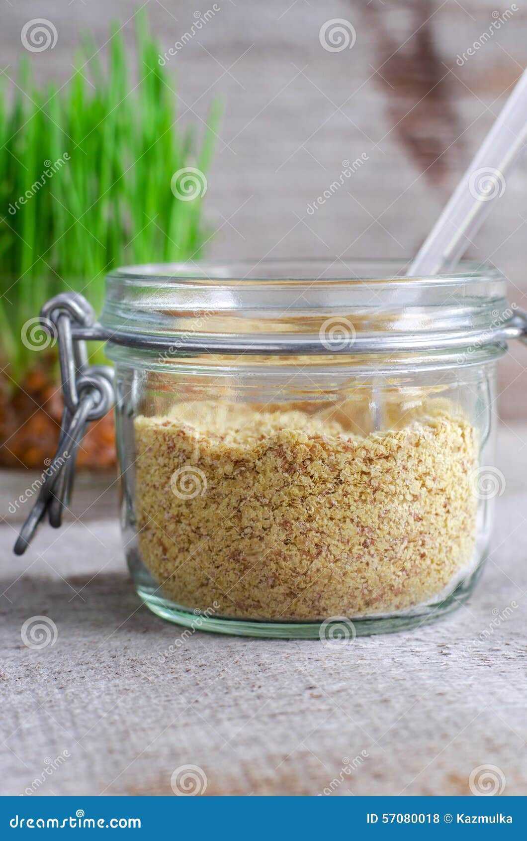 Wheat germ in a glass jar stock photo. Image of dried - 57080018