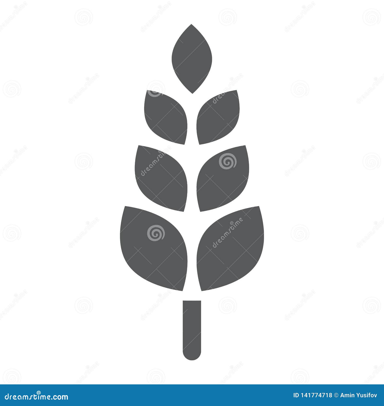 Wheat Glyph Icon, Agriculture and Farm, Grain Sign, Vector Graphics, a ...