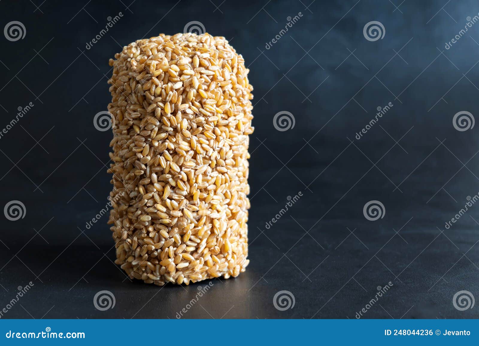 Wheat Grain Bar Closeup Over Dark Background Stock Photo - Image of ...