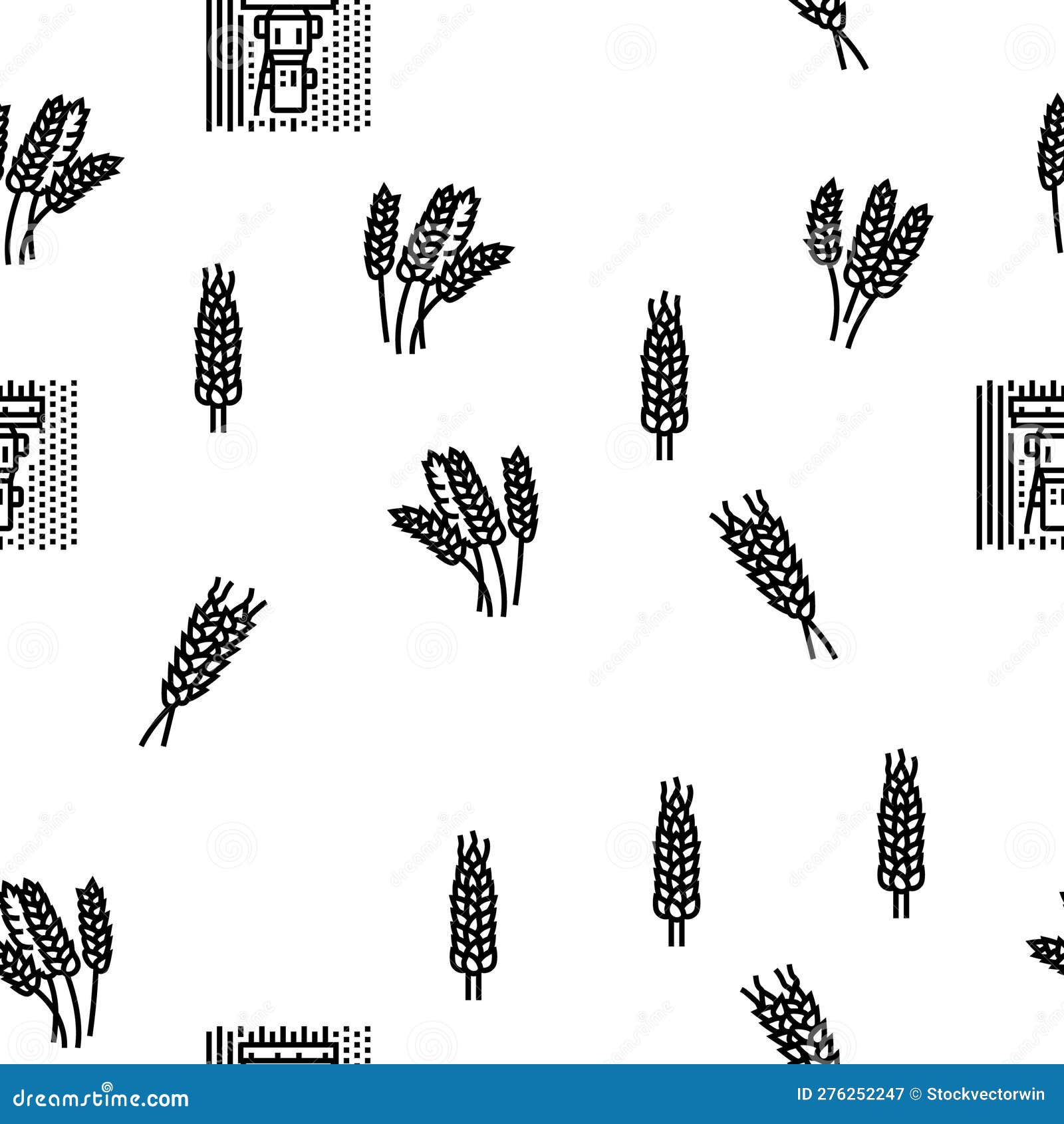 Wheat Grain Bread Harvest Vector Seamless Pattern Stock Vector ...