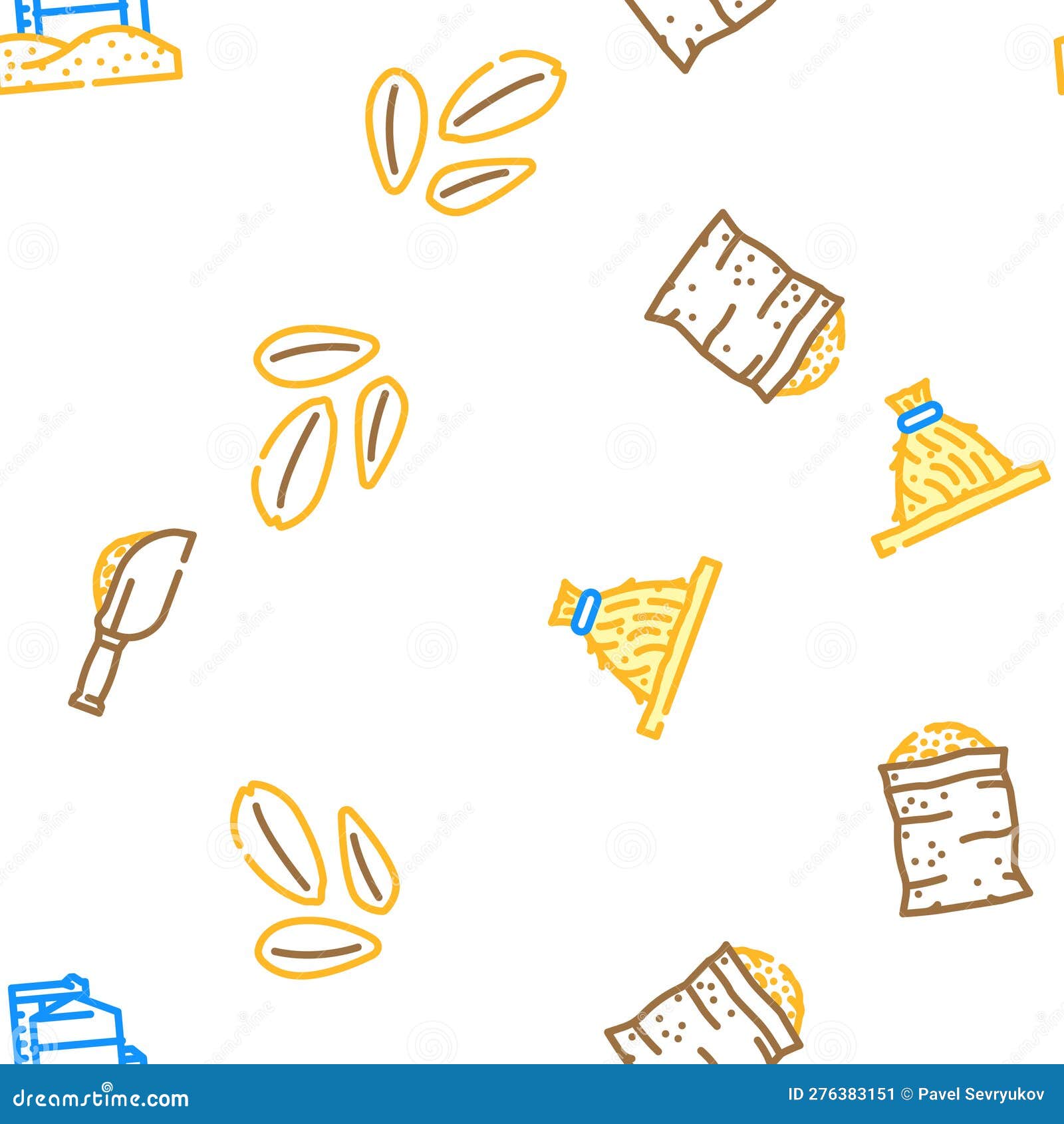 Wheat Grain Cereal Plant Vector Seamless Pattern Stock Vector ...