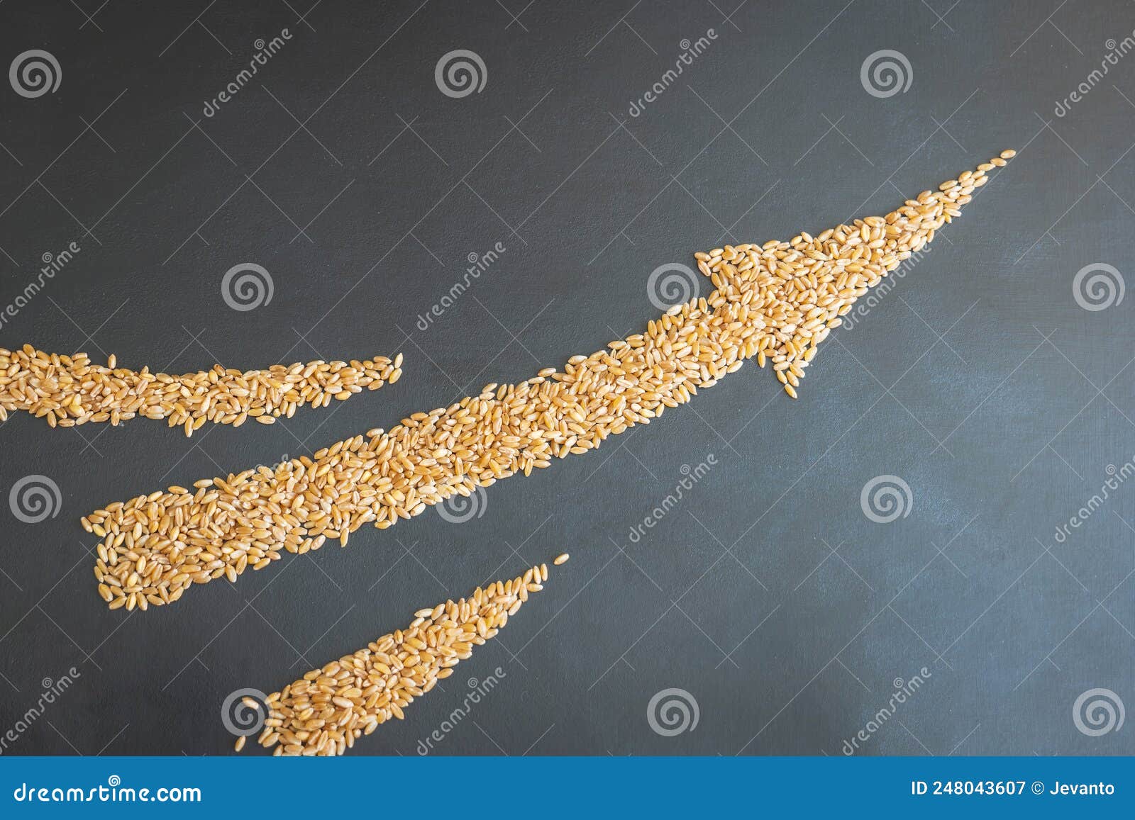 Wheat Grain Directional Arrow Shape Price Concept Overhead Stock Image ...