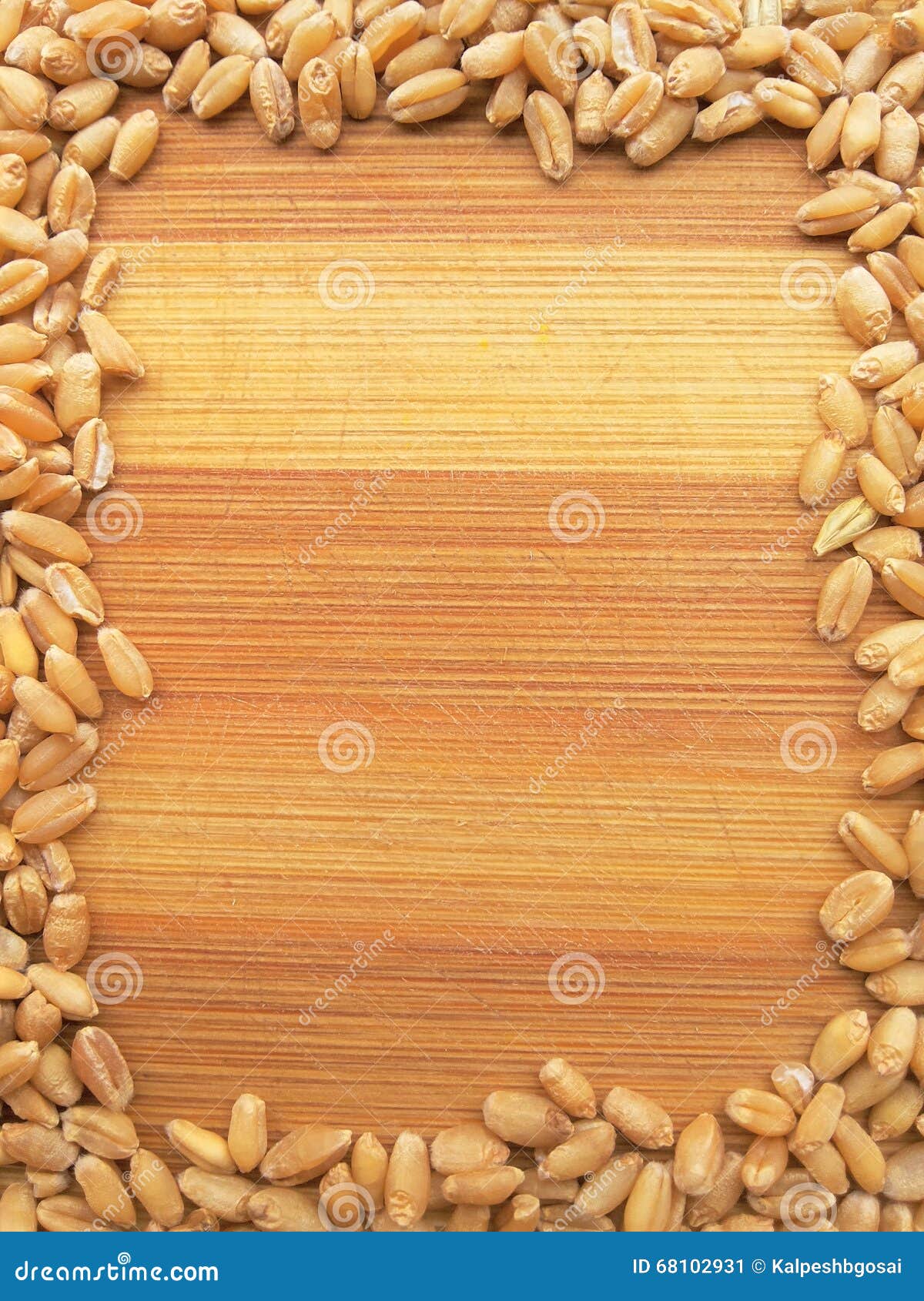 Wheat Grain Frame on Wooden Background Stock Image - Image of doughnuts ...