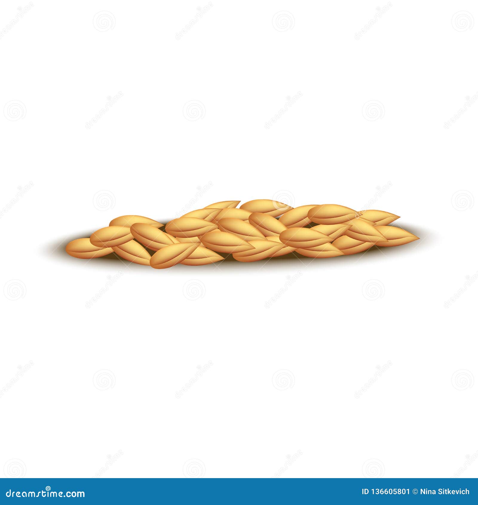 Wheat Grain Icon, Realistic Style Stock Vector - Illustration of gold ...
