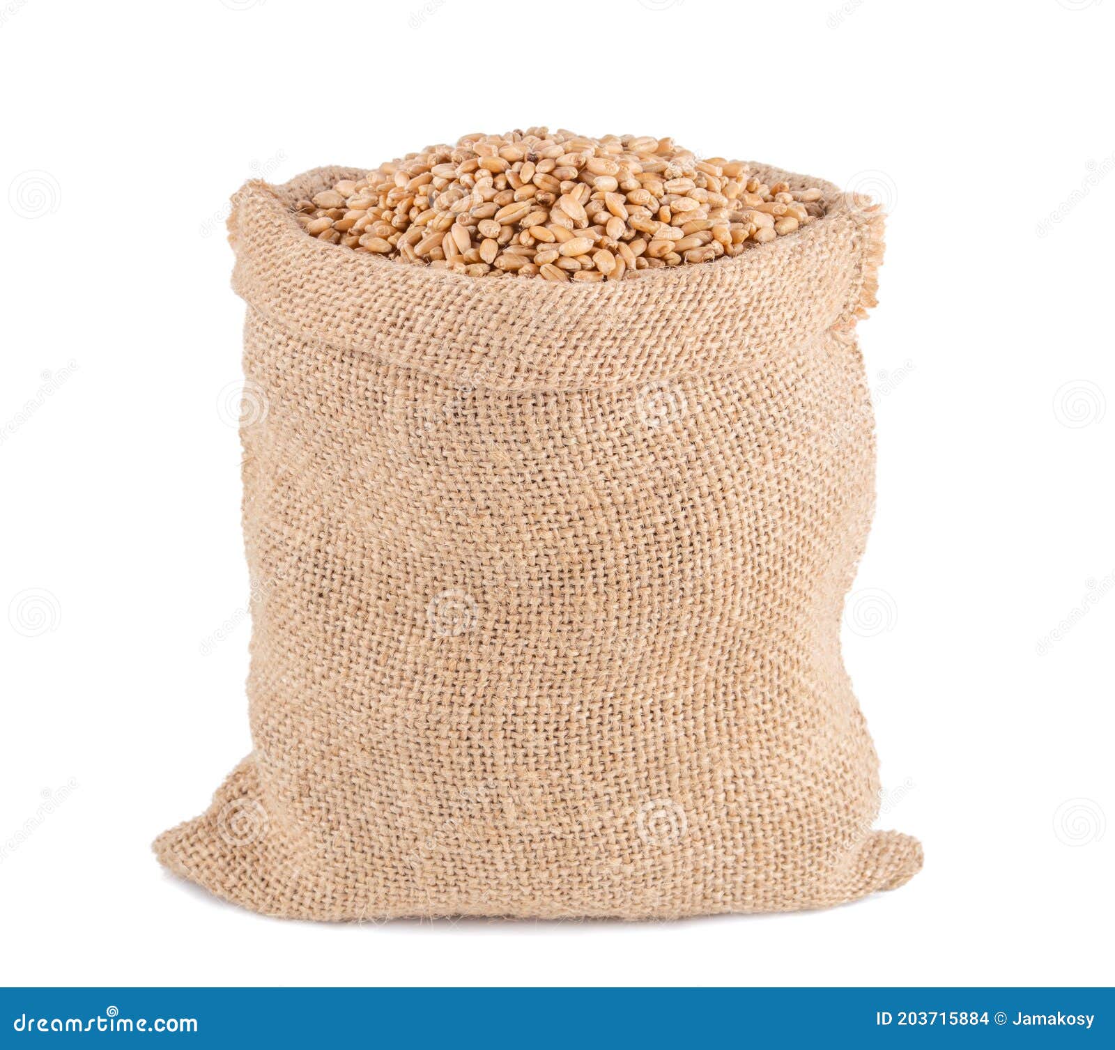 Wheat Grain in Sack Bag Isolated on White Background Stock Photo ...