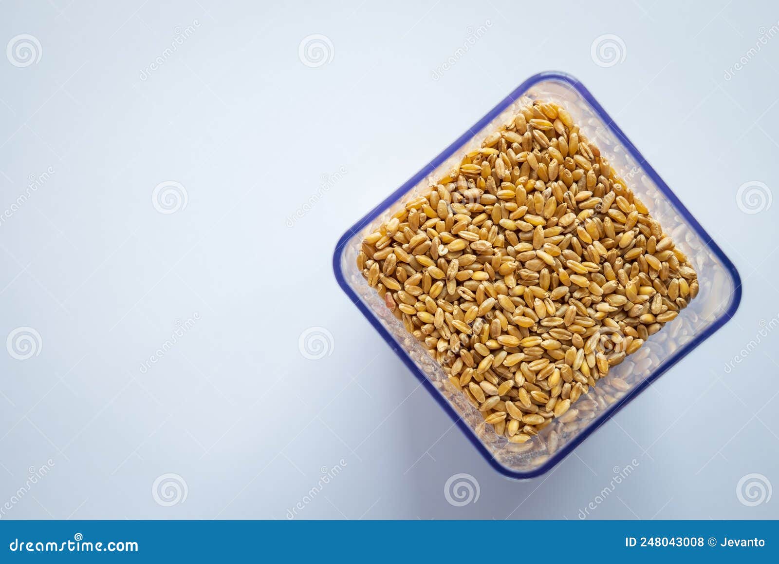 Wheat Grain in Square Storage Container Overhead View Stock Photo ...