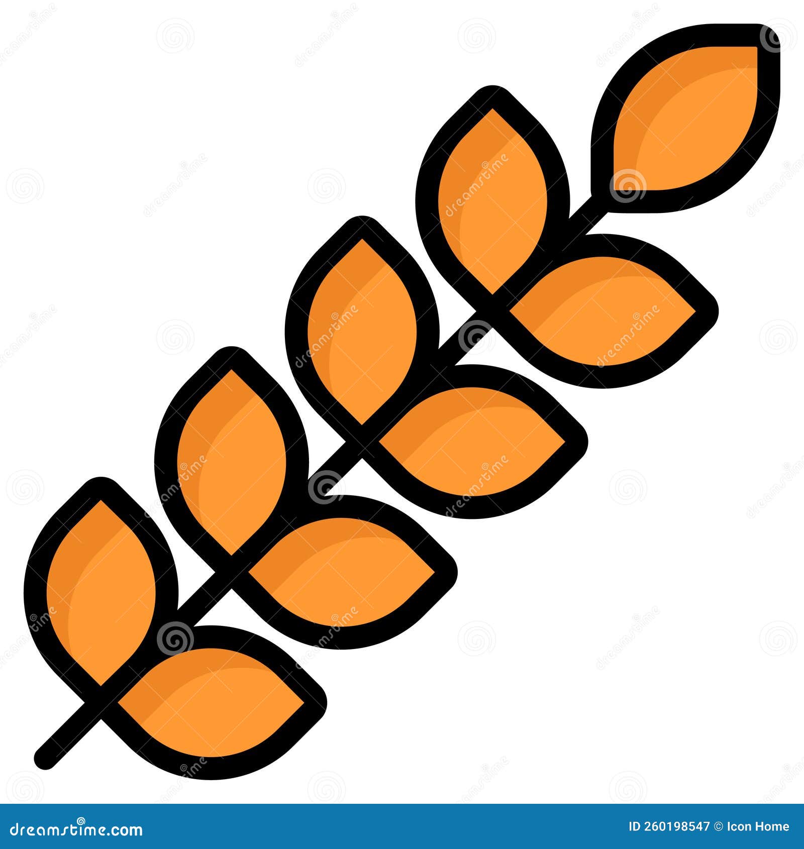 Wheat Grain Vector Outline Colored Icon. Modern Colored Outline Symbols ...