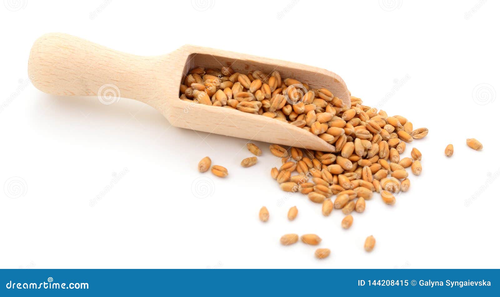 Wheat Grain in a Wooden Scoop Stock Image - Image of ingredient ...