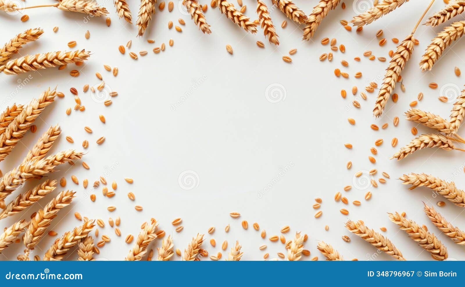 Wheat Grains Forming a Border Around a Blank Space Stock Illustration ...