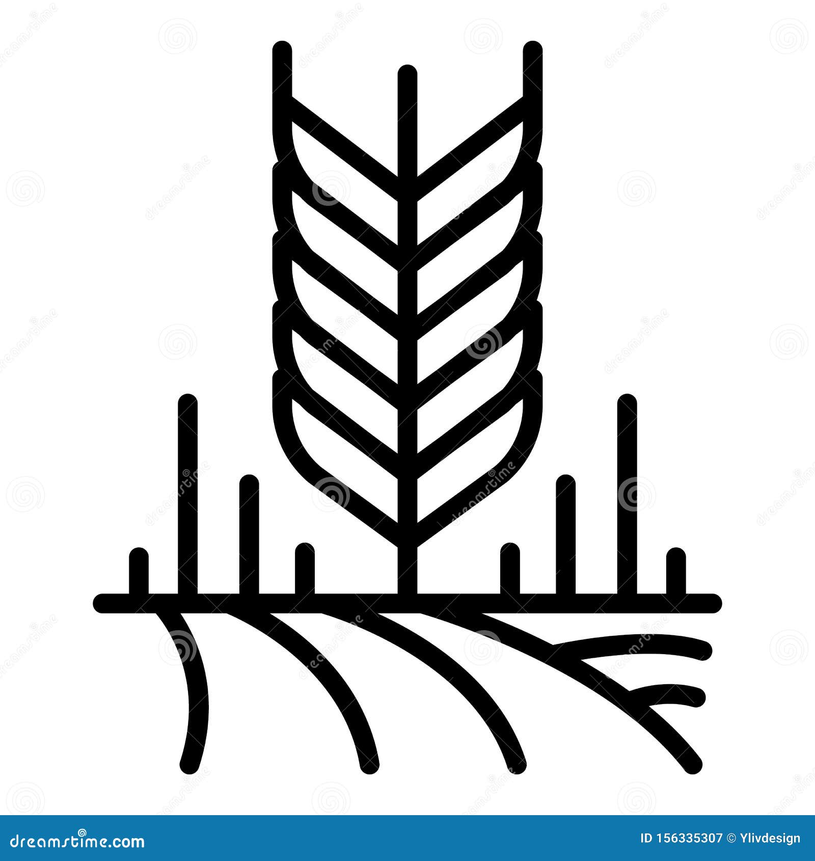 Wheat Grains Icon, Outline Style Stock Vector - Illustration of harvest ...