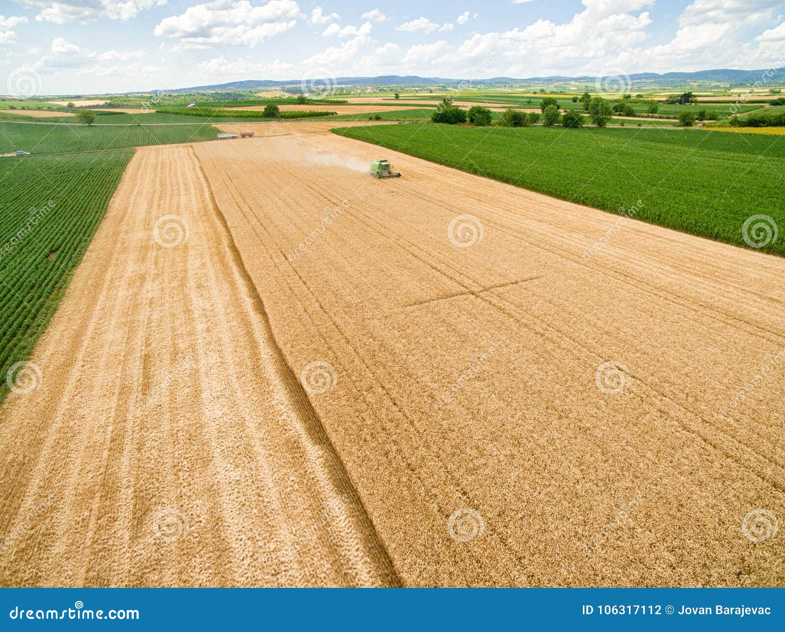 Wheat Harvest, Aerial View of a Field Stock Photo - Image of europe ...