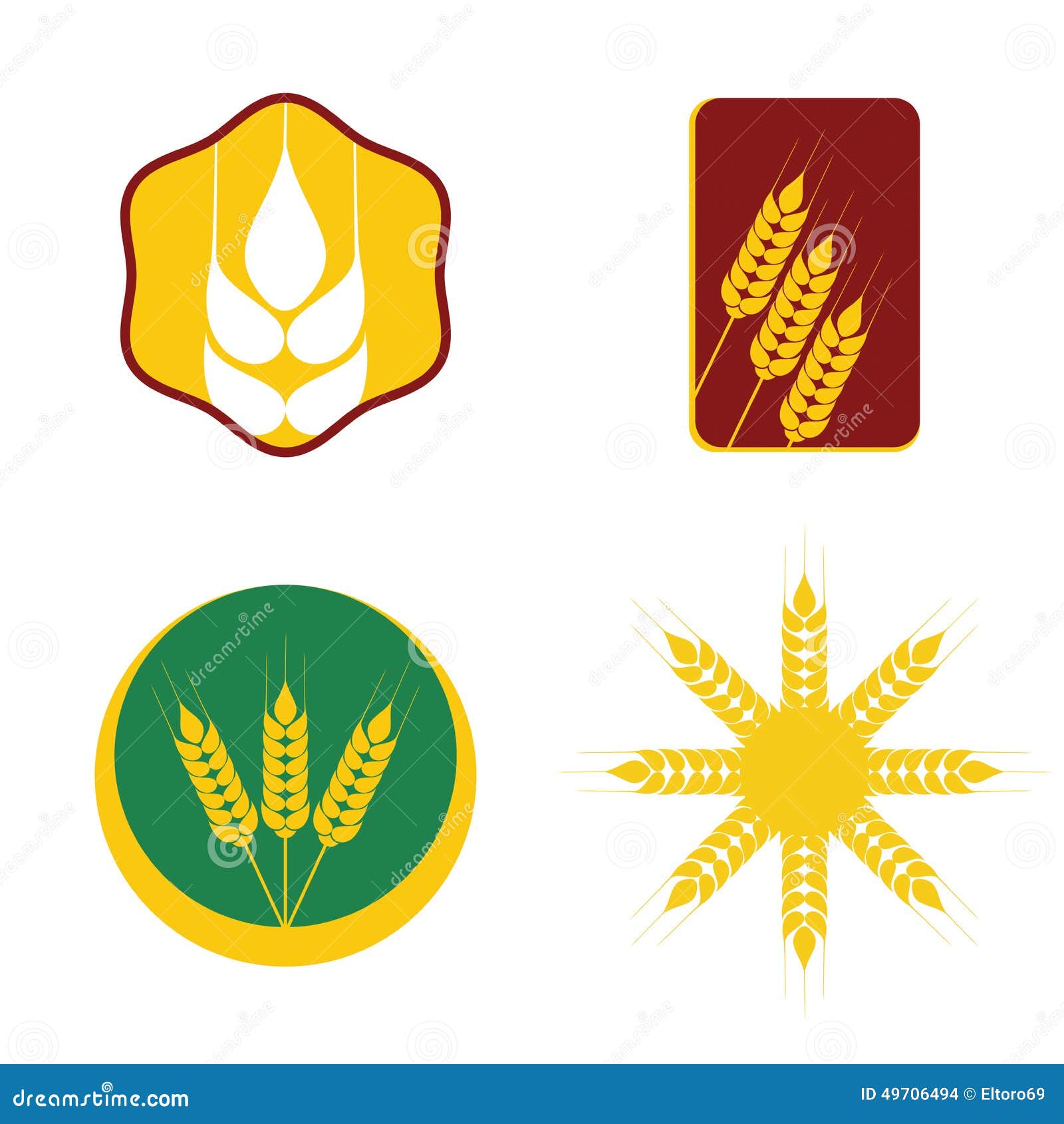Wheat icon set stock vector. Illustration of concept - 49706494