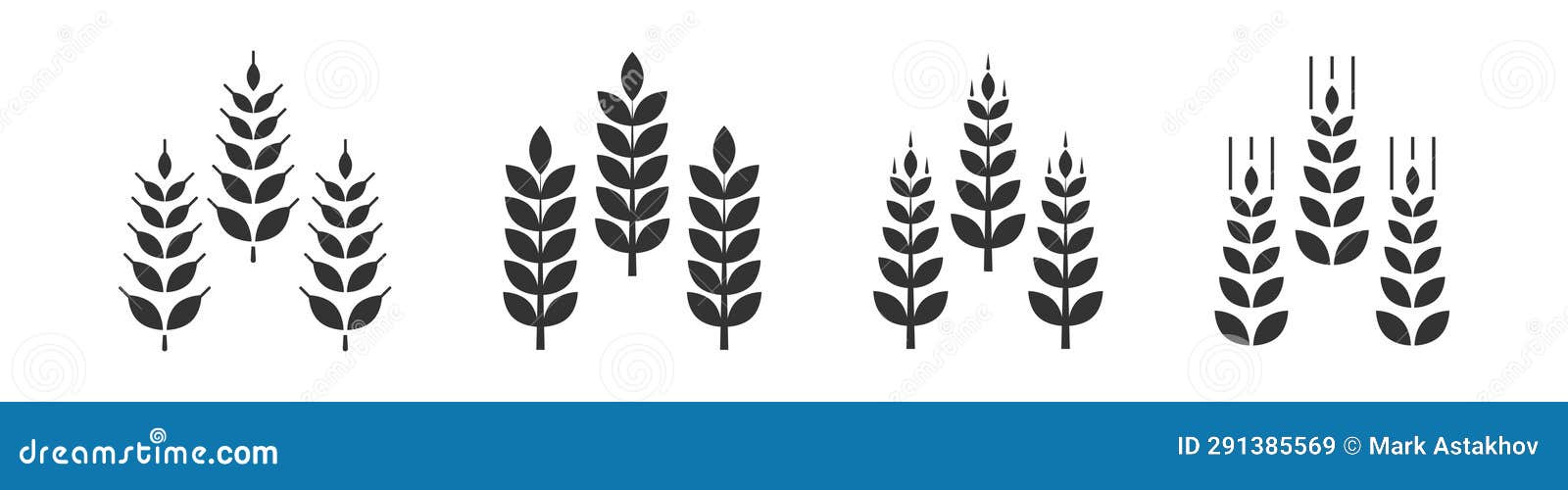 Wheat Icon Set. Wheat Symbol. Agriculture Wheat Sign. Vector ...