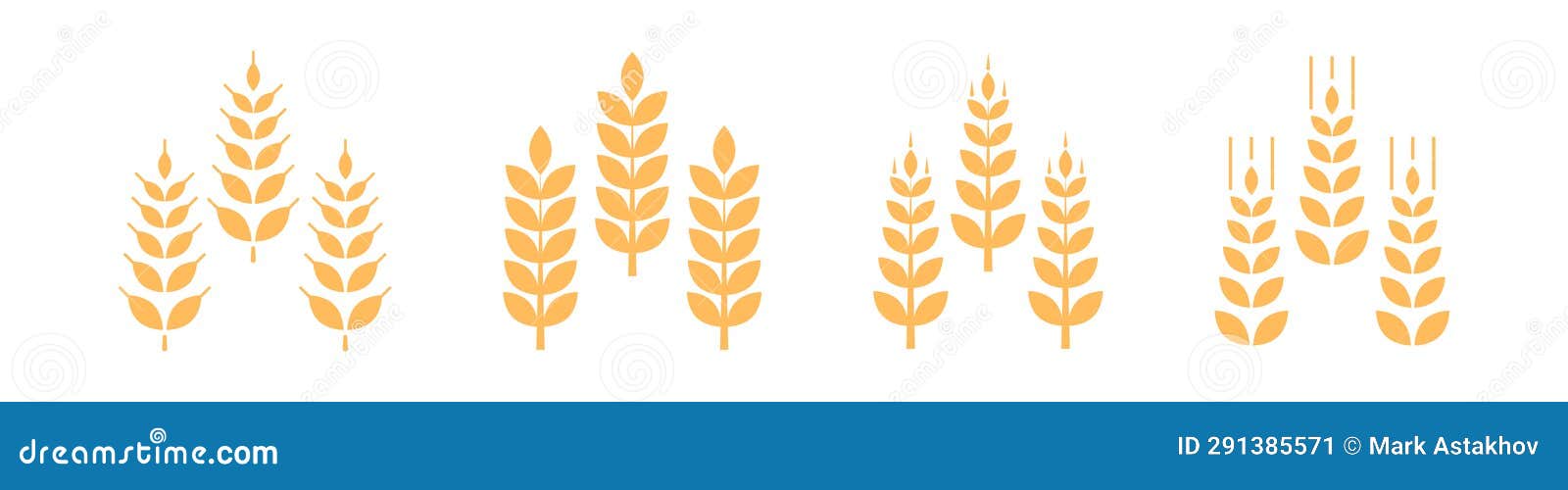 Wheat Icon Set. Wheat Symbol. Agriculture Wheat Sign. Vector ...
