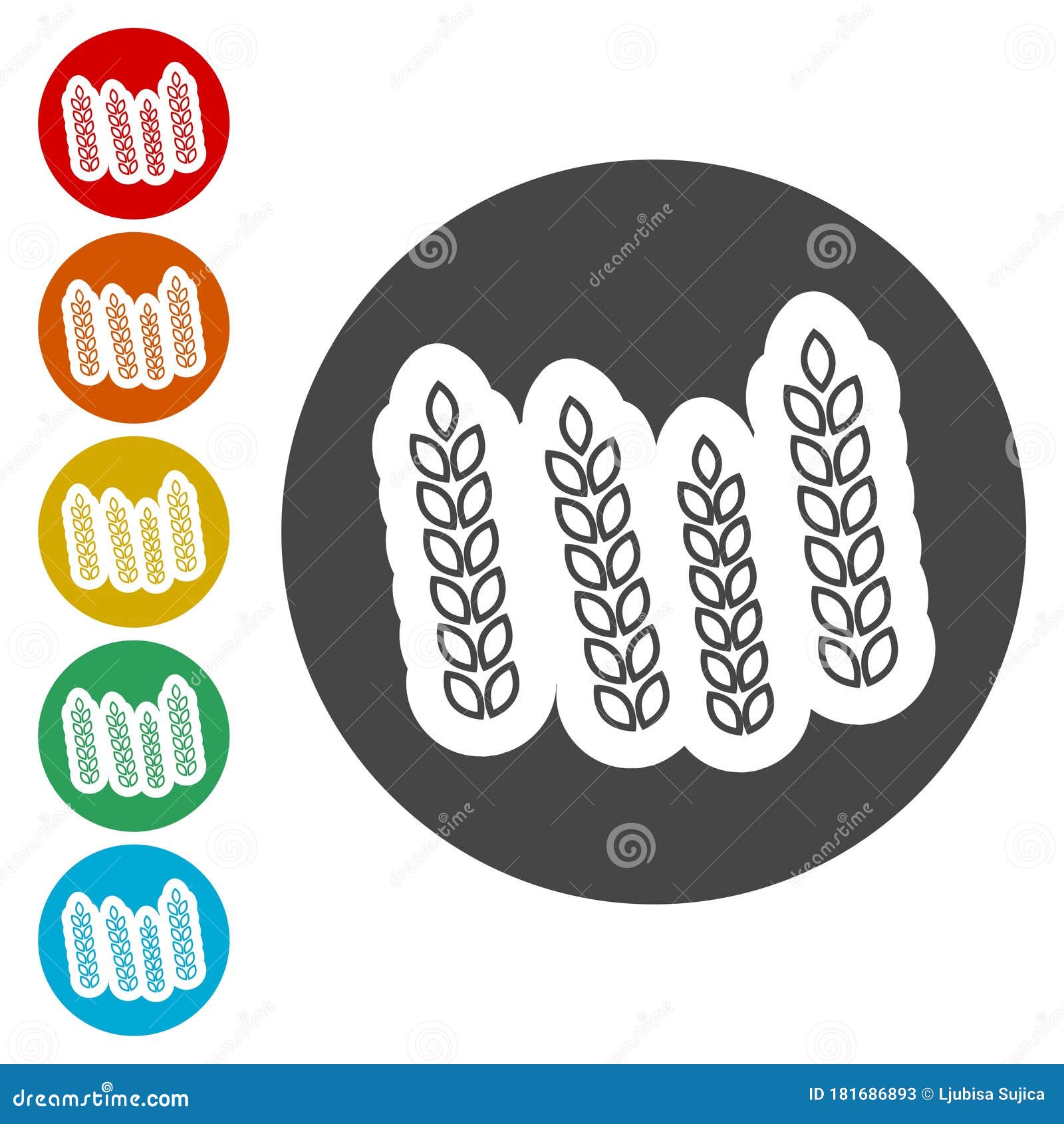 Wheat icon stock vector. Illustration of nature, generated - 181686893