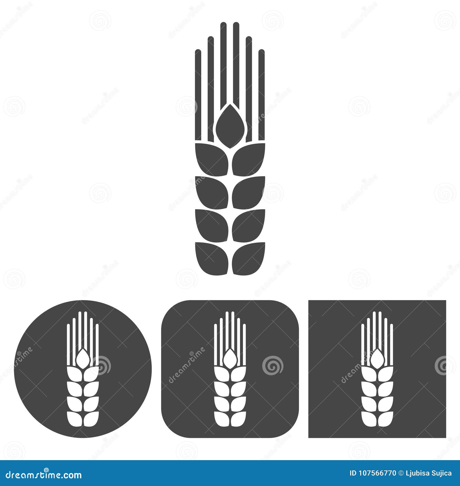 Wheat Icon - Vector Icons Set Stock Vector - Illustration of banner ...