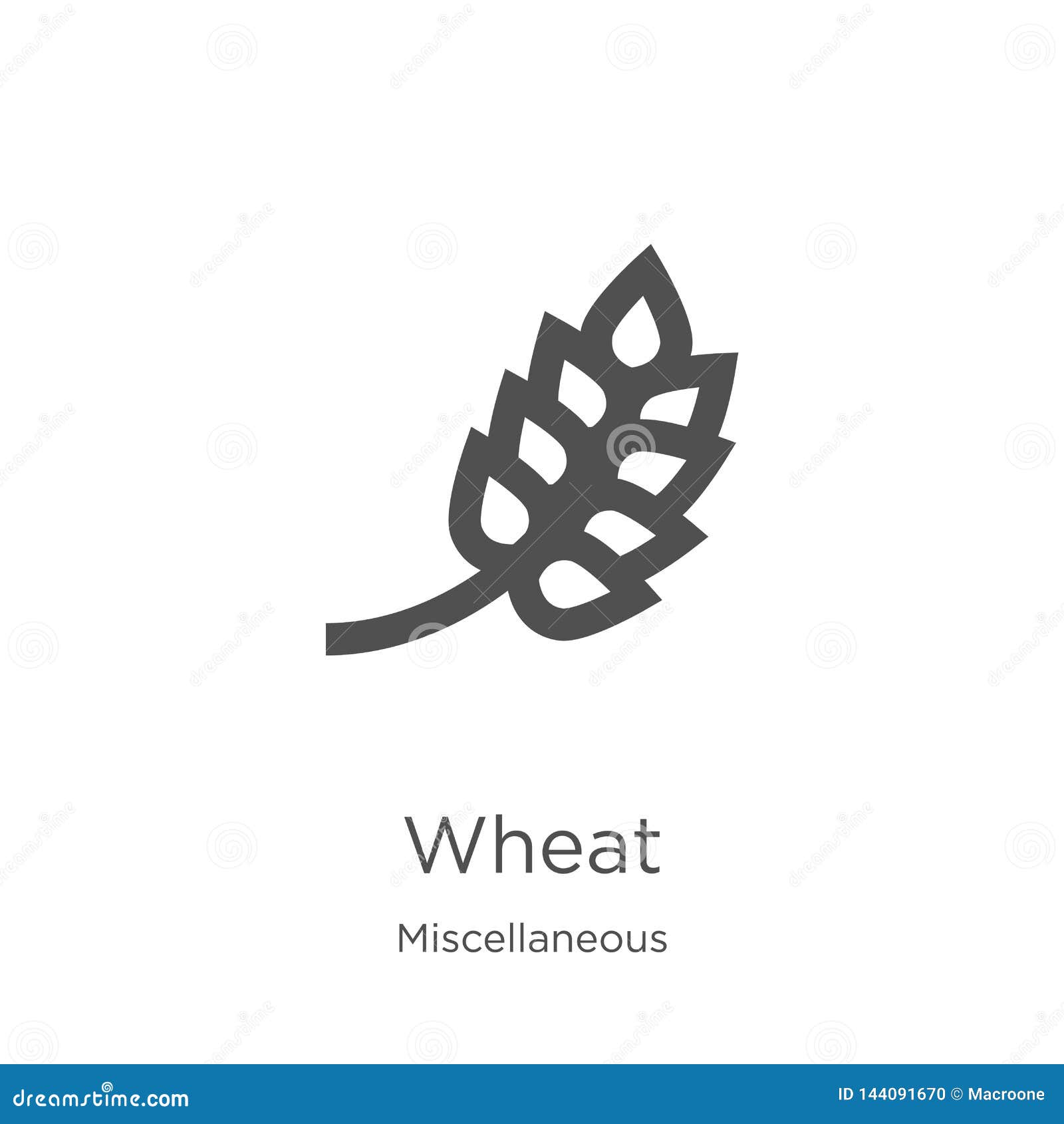 Wheat Icon Vector from Miscellaneous Collection. Thin Line Wheat ...