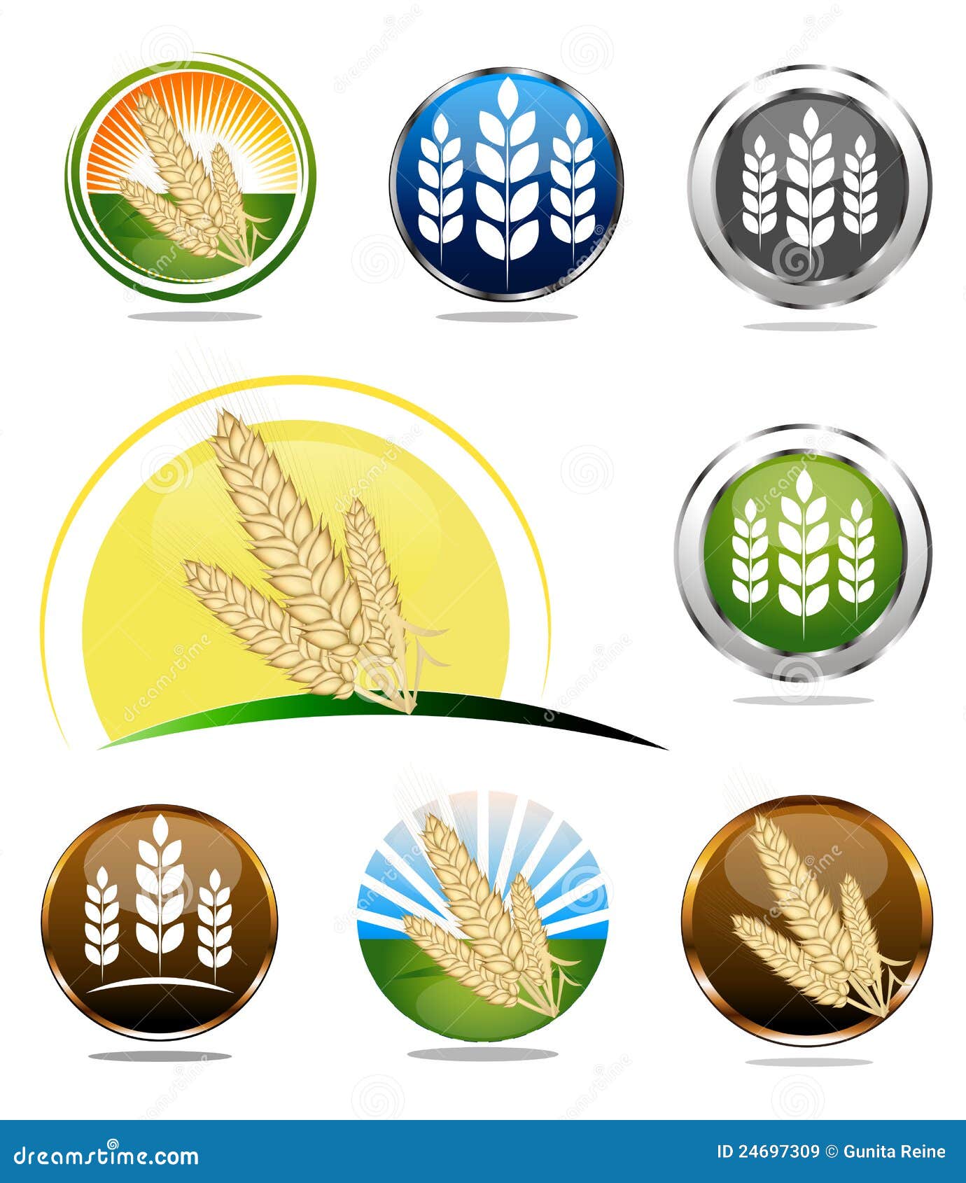 Wheat icons stock vector. Illustration of diet, blue - 24697309