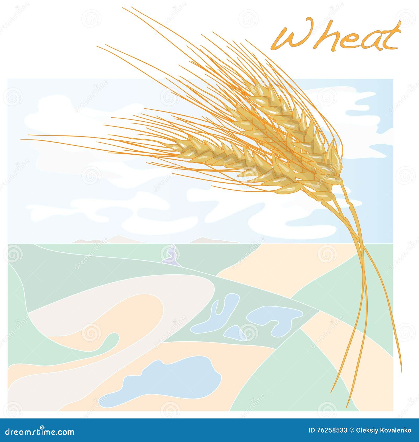 Wheat illustration stock illustration. Illustration of design - 76258533