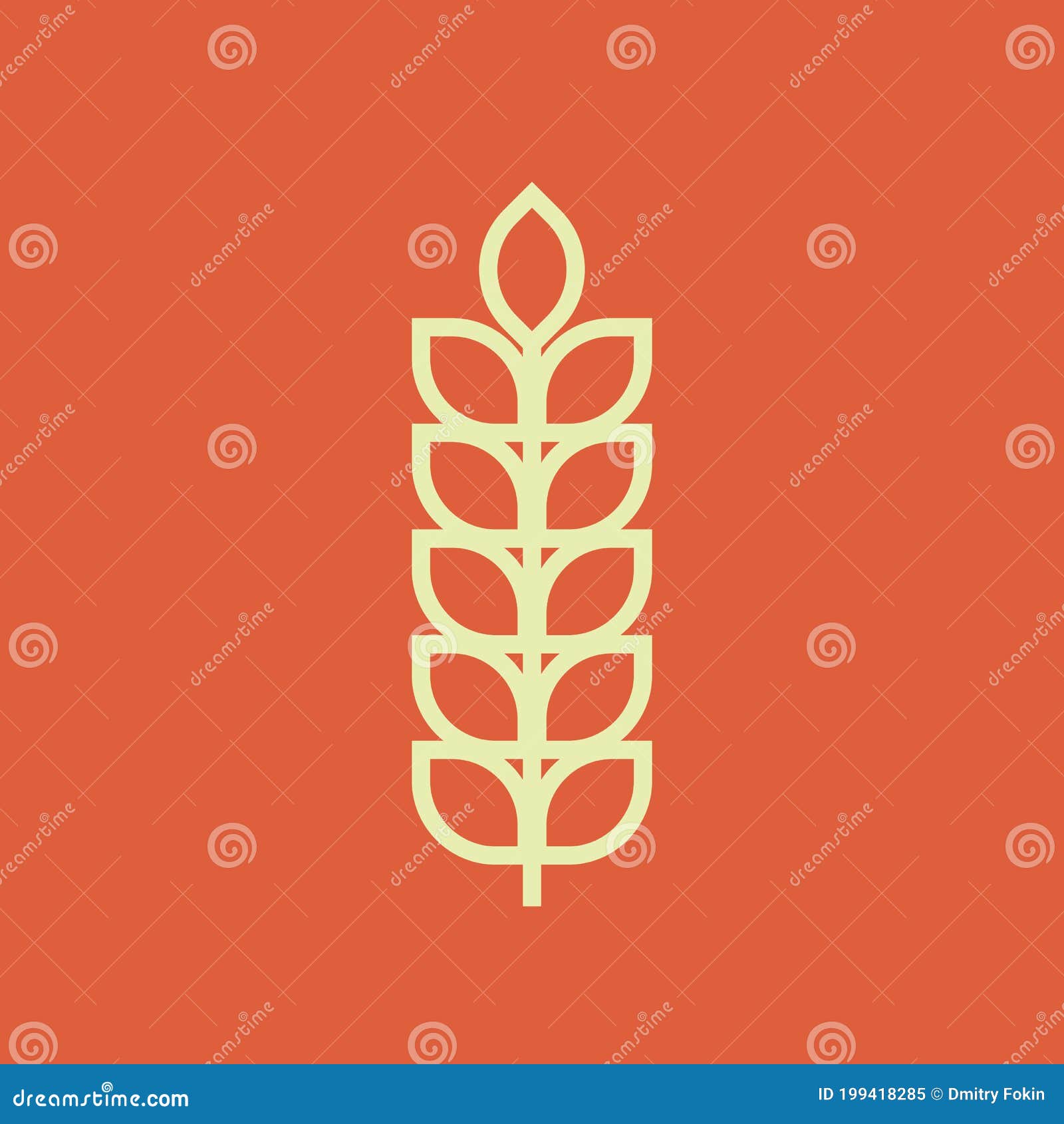 Wheat Line Icon, Modern Minimal Flat Design Style, Vector Illustration ...
