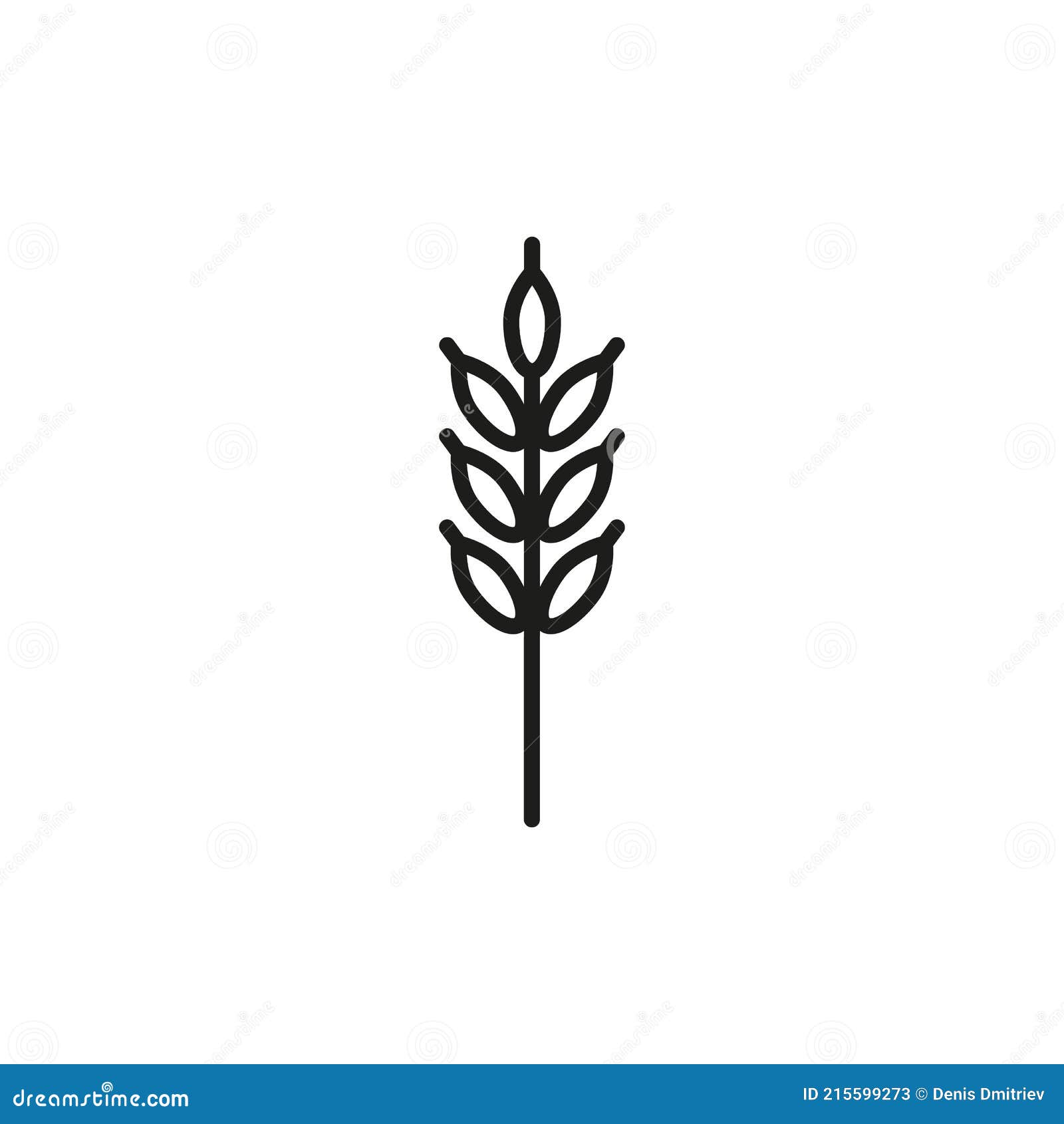 Wheat Line Icon in a Simple Style. Vector Sign in a Simple Style ...