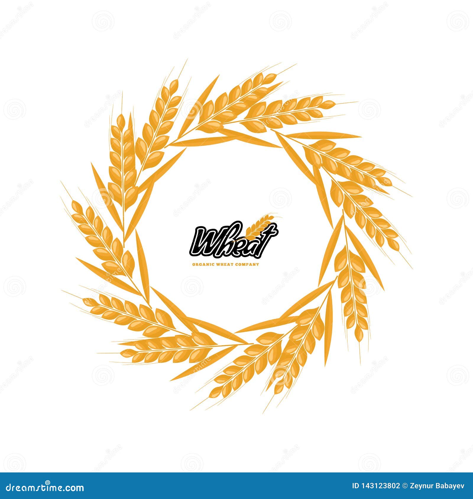 Wheat Logo Design with Circle or Round Shape Geometrical Style. Flat ...