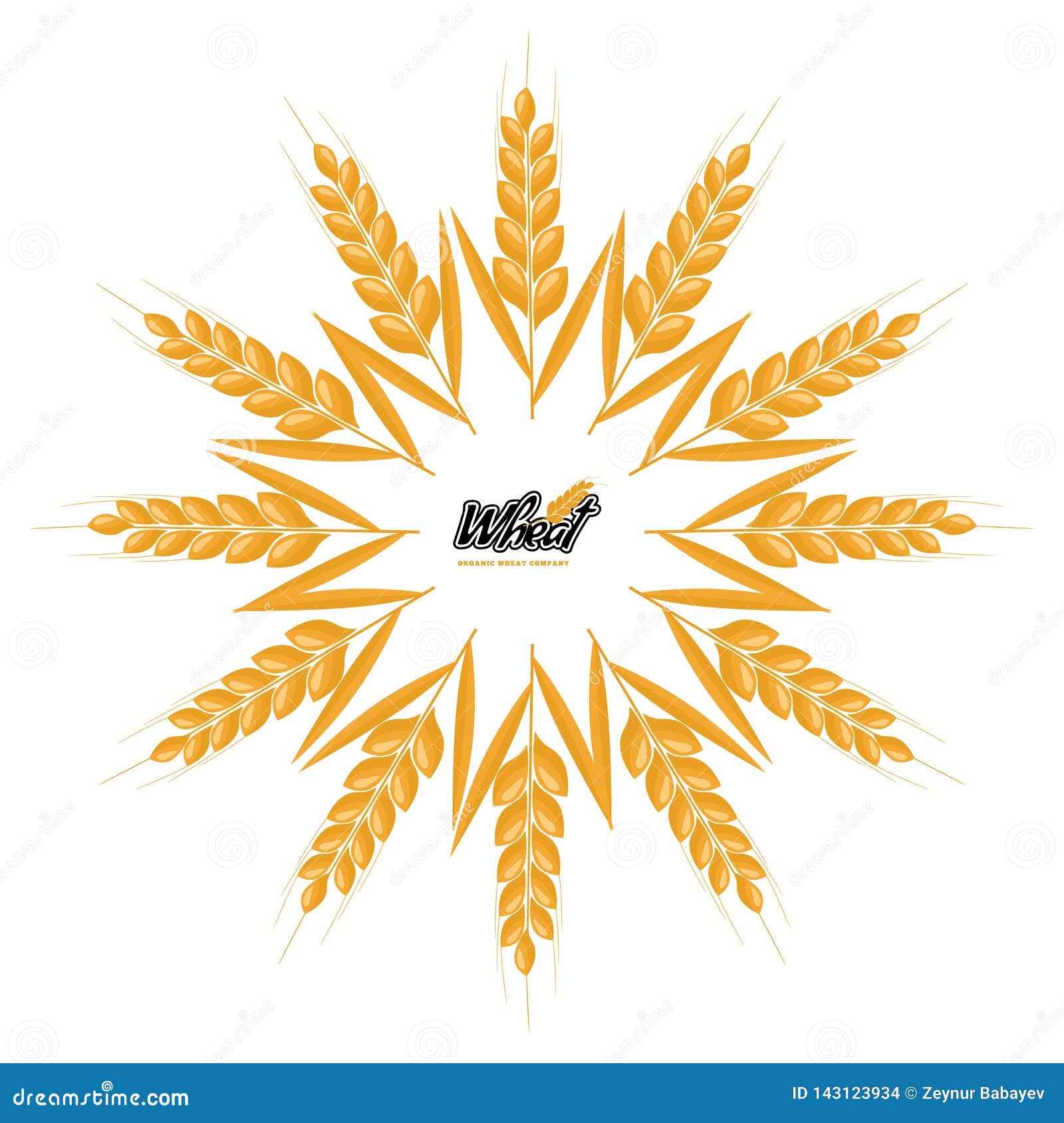 Wheat Logo Design with Circle or Round Shape Geometrical Style. Flat ...
