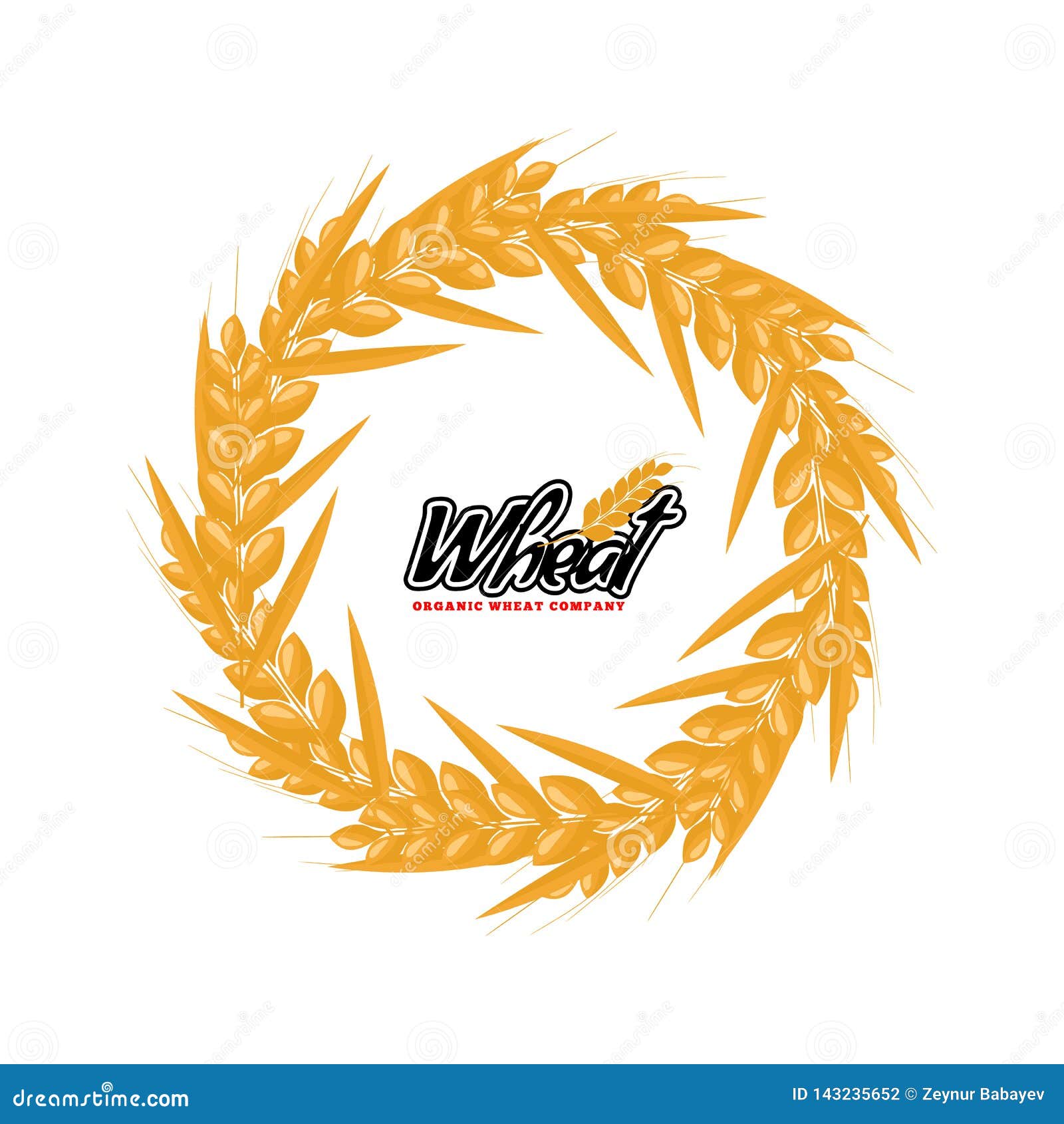Wheat Logo Design with Circle or Round Shape Geometrical Style. Flat ...