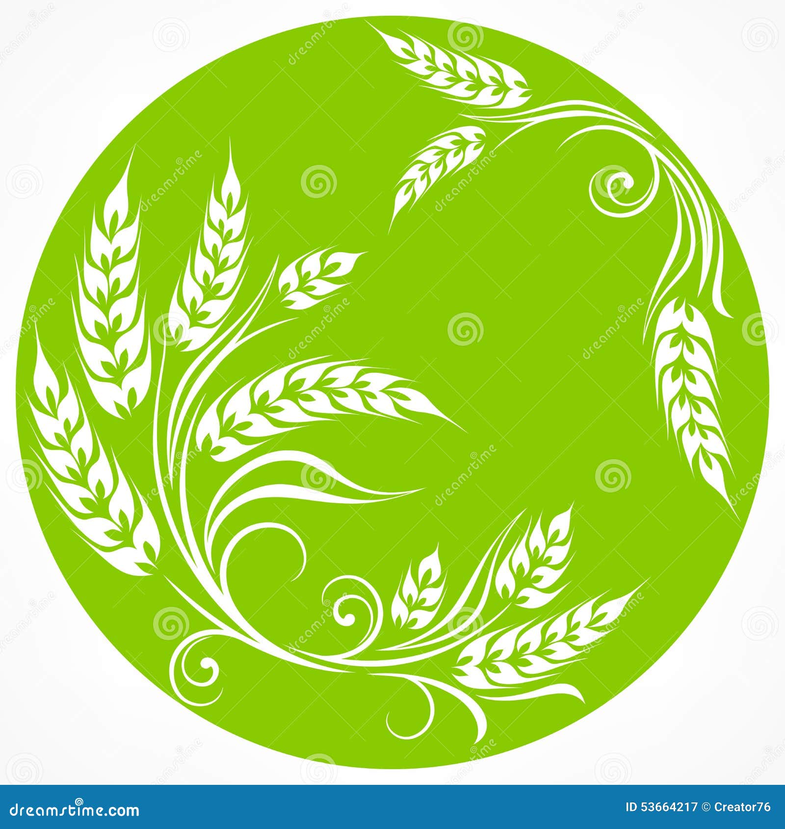 Wheat pattern in round stock vector. Illustration of wheat - 53664217