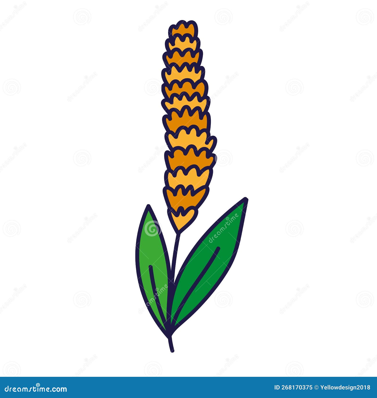 Wheat plant icon stock vector. Illustration of flora - 268170375