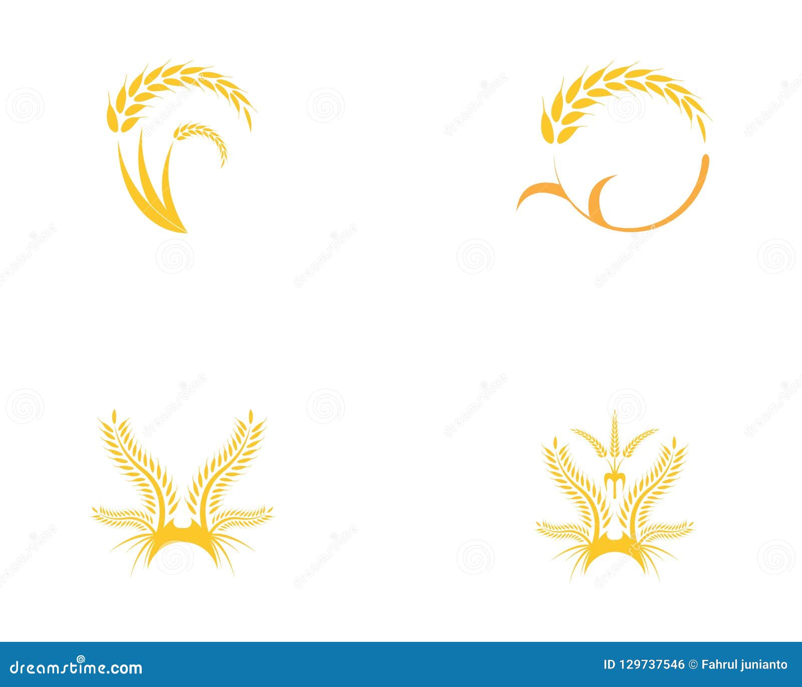 Wheat Rice Icon Logo Vector Template Stock Vector - Illustration of ...