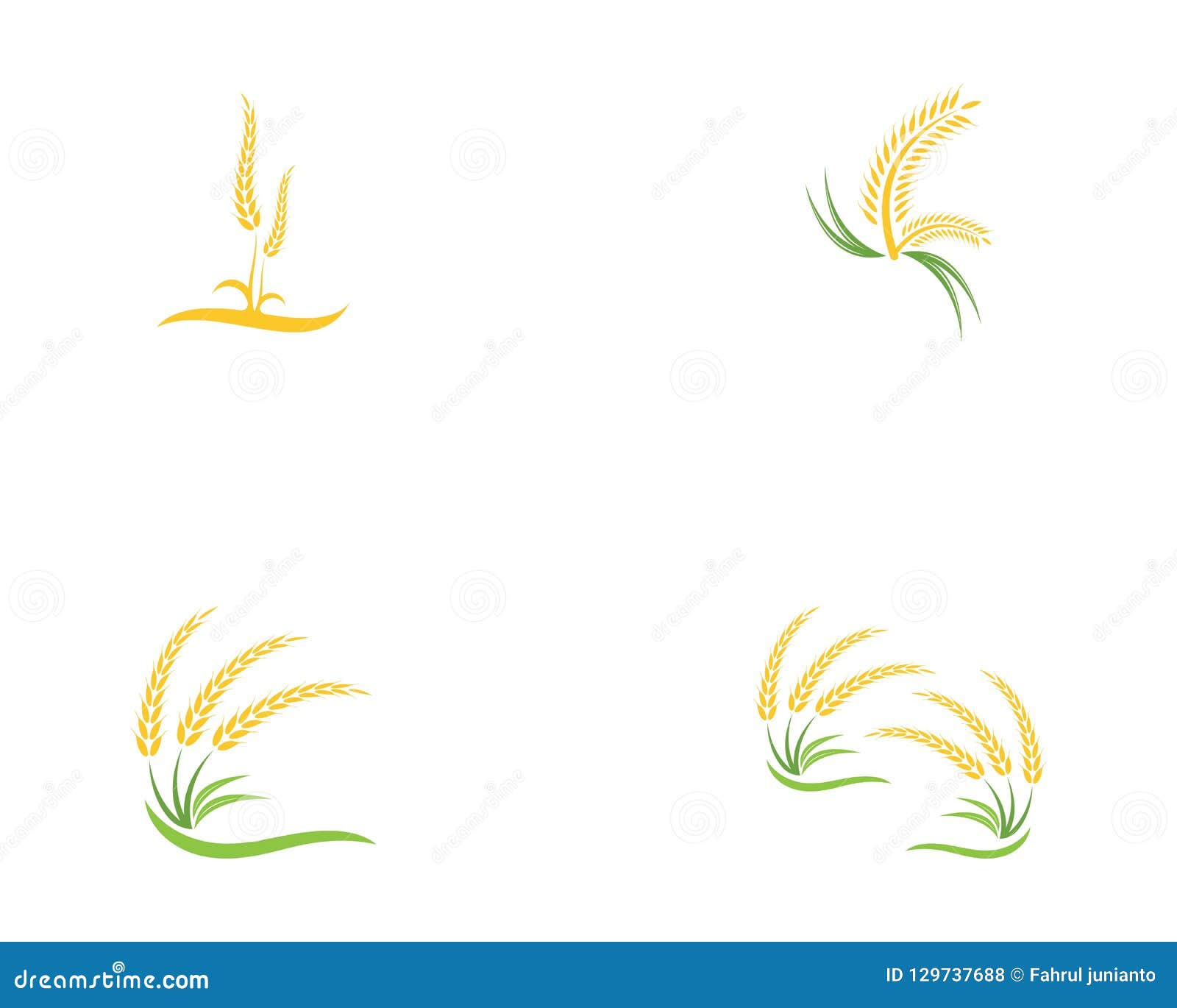 Wheat Rice Icon Logo Vector Template Stock Vector - Illustration of ...