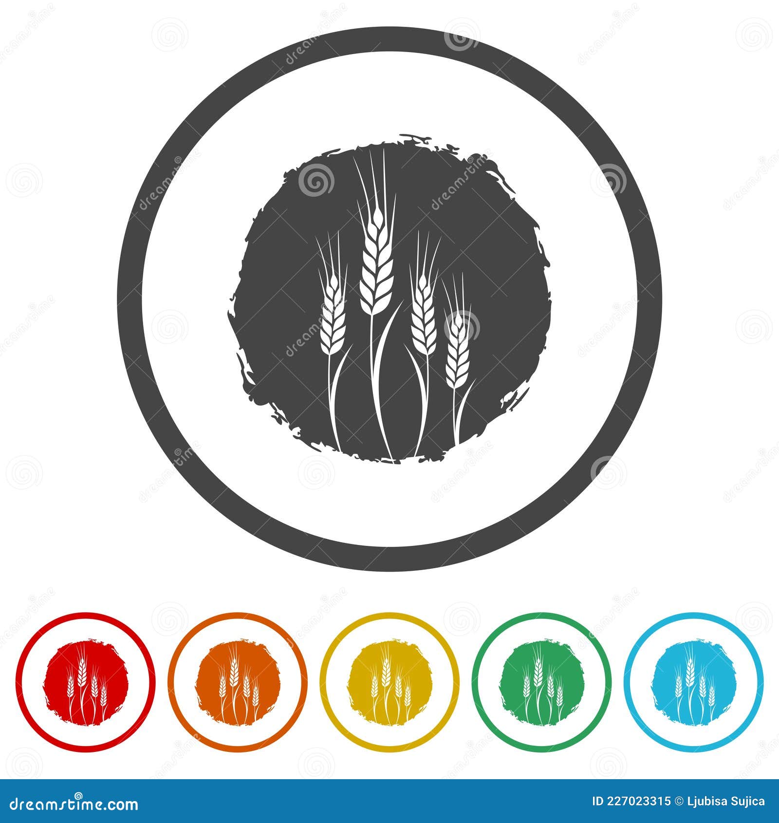 Wheat Ring Icon Isolated on White Background Stock Vector ...