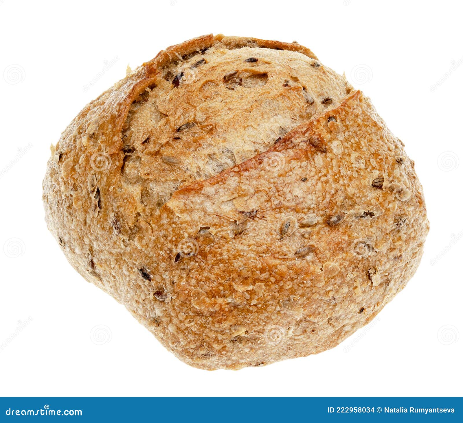 Wheat Round Bread with Sprouted Grains and Sunflower Seeds Stock Photo ...