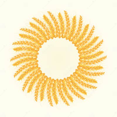 Wheat Round Frame stock illustration. Illustration of goods - 25463087